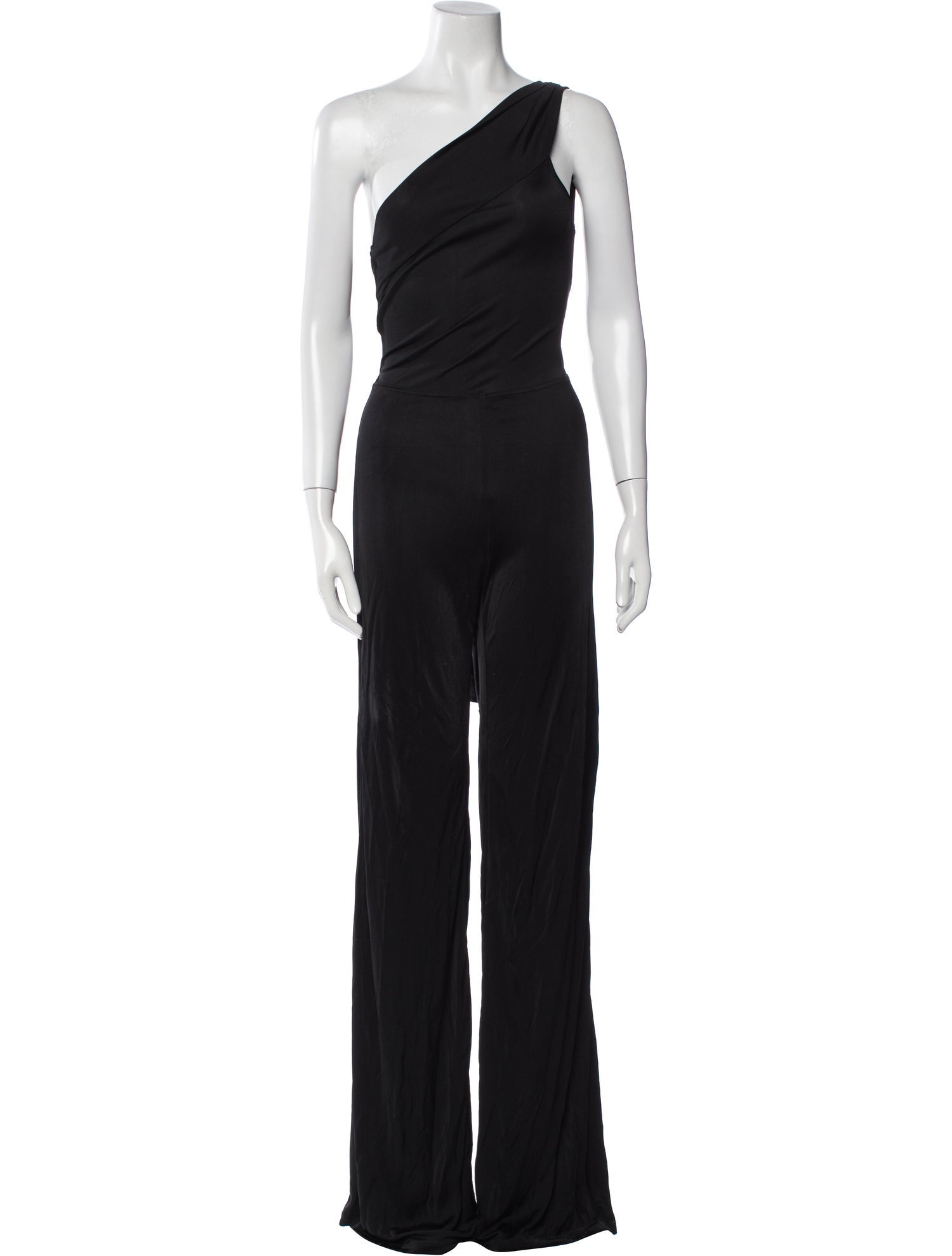 Alexis One-Shoulder Jumpsuit - Black, 10.25" Rise Jumpsuits and Rompers, Clothing - WEX113733 ...