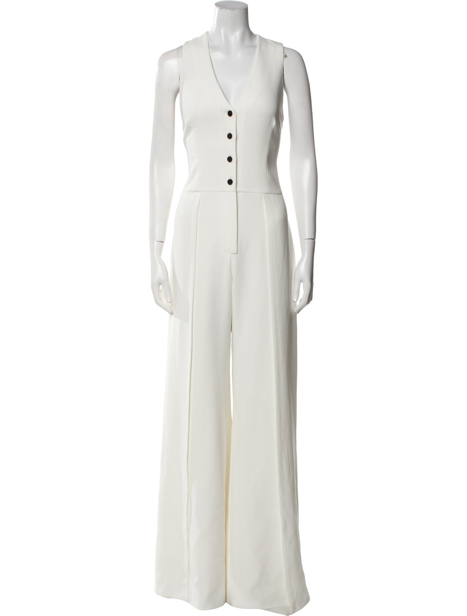 Alexis V-Neck Jumpsuit - White, 13.75" Rise Jumpsuits and Rompers ...