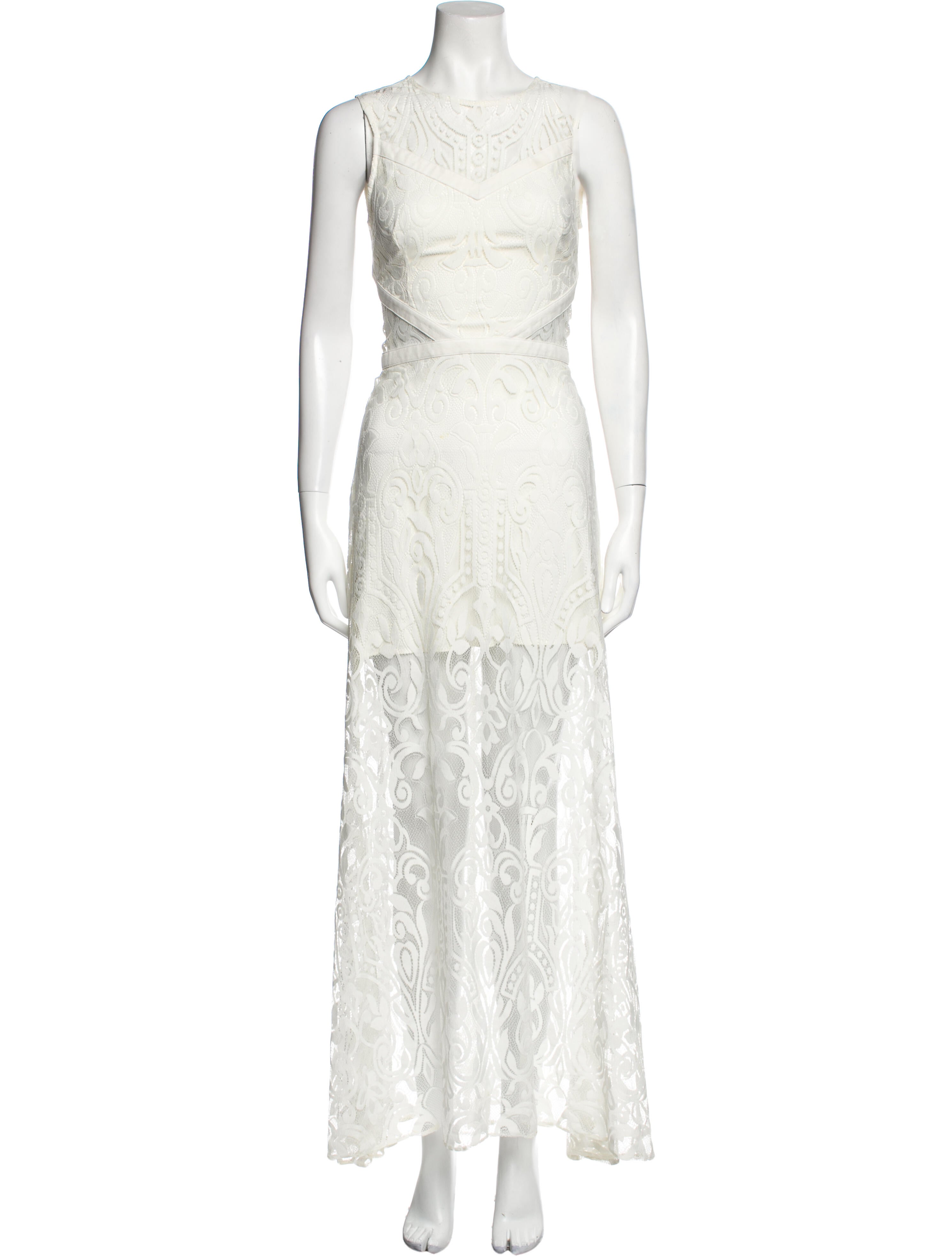 Alexis Crew Neck Long Dress - White Dresses, Clothing - WEX75479 | The ...