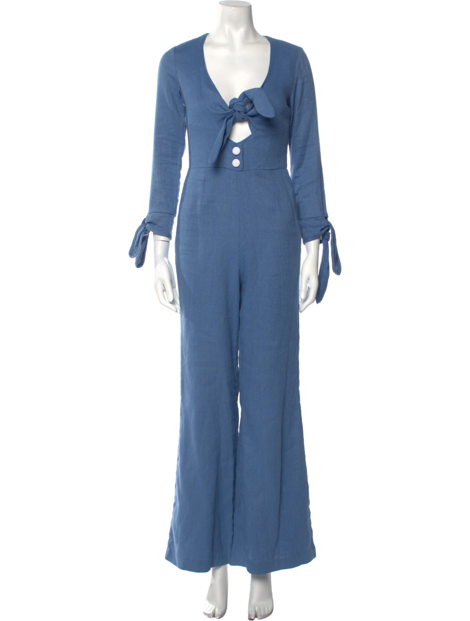Alexis V-Neck Jumpsuit - Blue, 13" Rise Jumpsuits and Rompers, Clothing ...