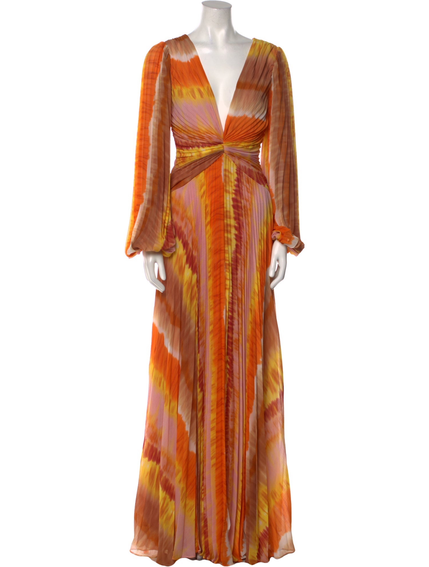 Alexis Tie-Dye Print Long Dress w/ Tags - Orange Dresses, Clothing ...