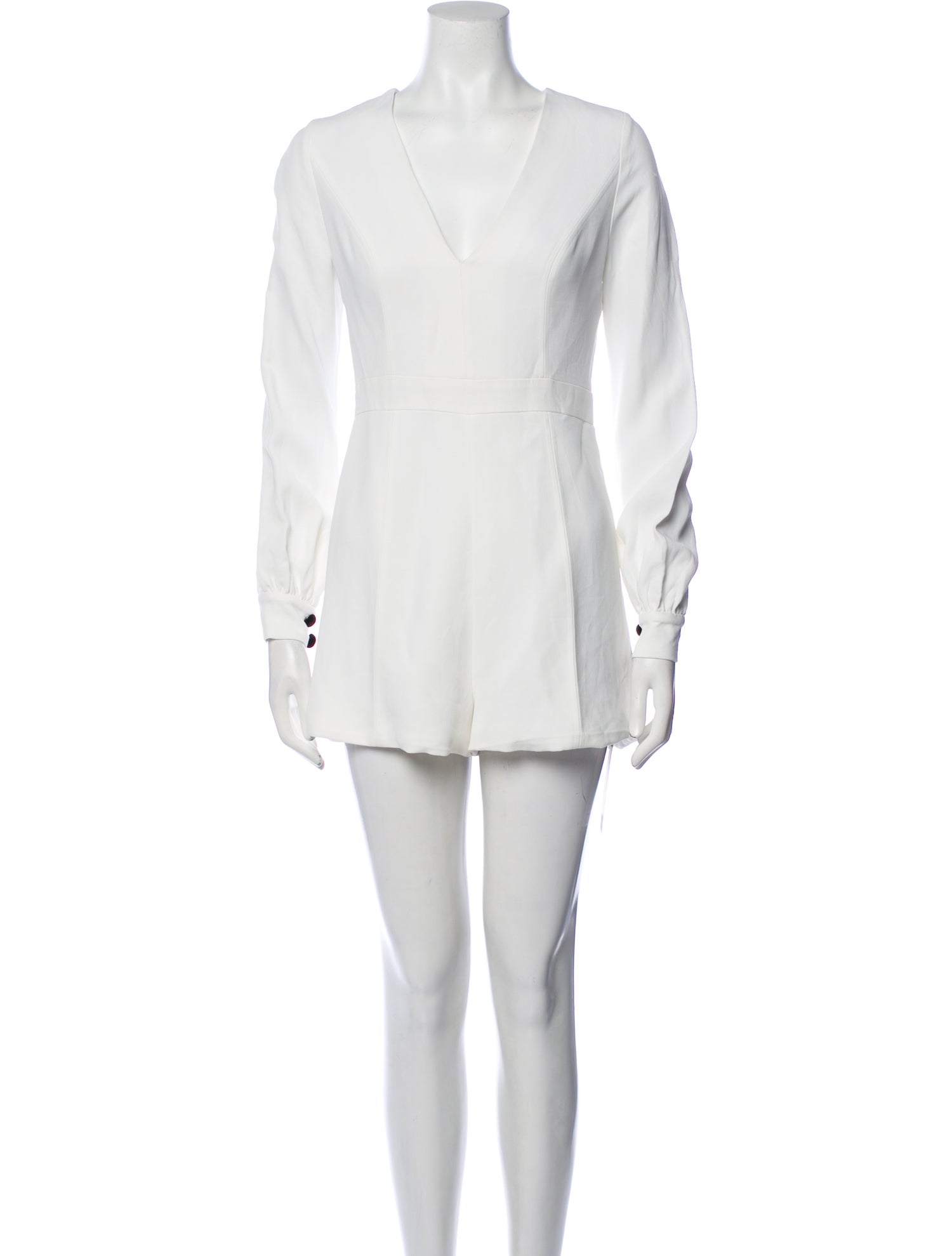 Alexis V-Neck Romper - White, 15.5" Rise Jumpsuits and Rompers ...