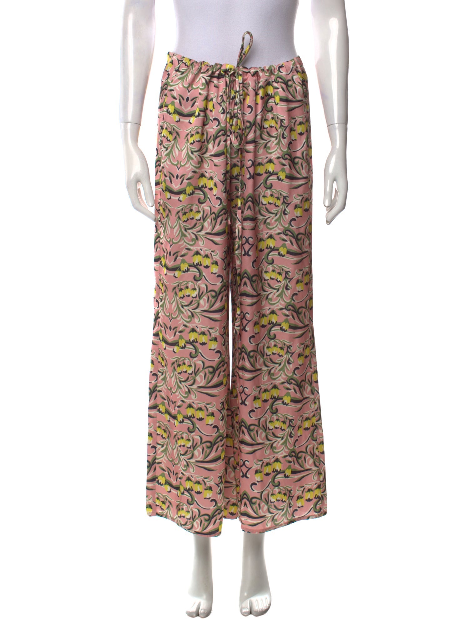 Alexis Printed Wide Leg Pants - Pink, 10.75" Rise Pants, Clothing ...