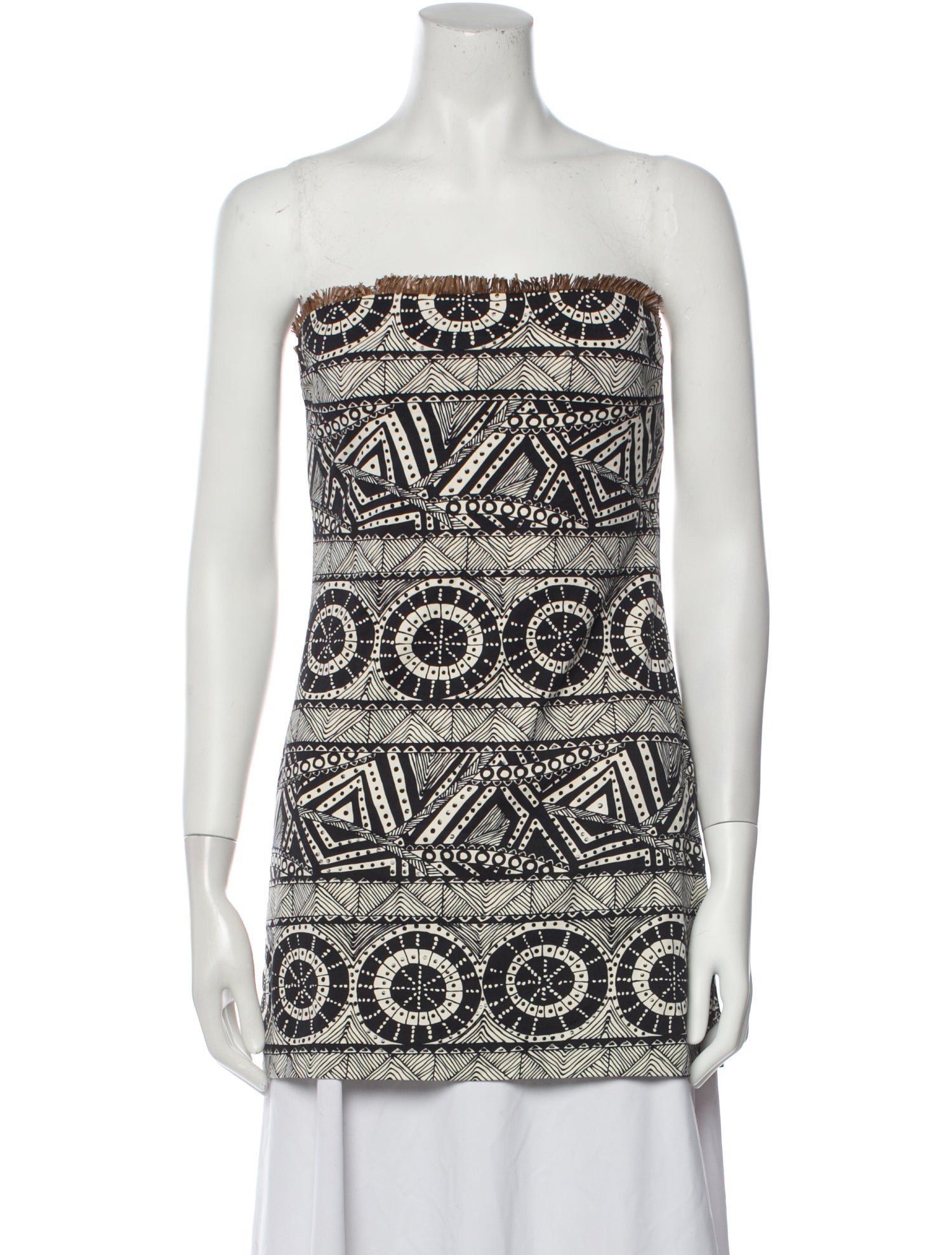 Alexis Printed Strapless Tunic - Neutrals Tops, Clothing - WEX96710 ...