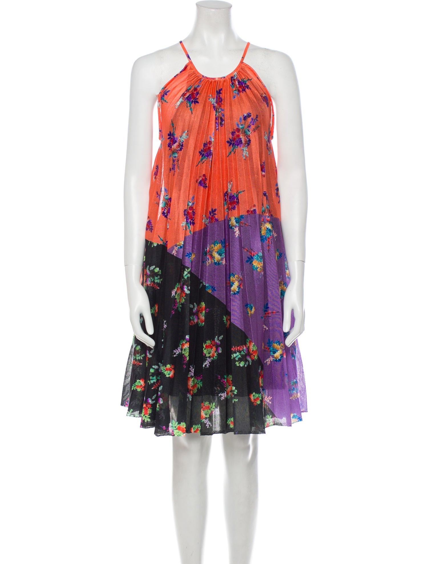 Fuzzi Floral Print Mini Dress w/ Tags - Orange Dresses, Clothing ...