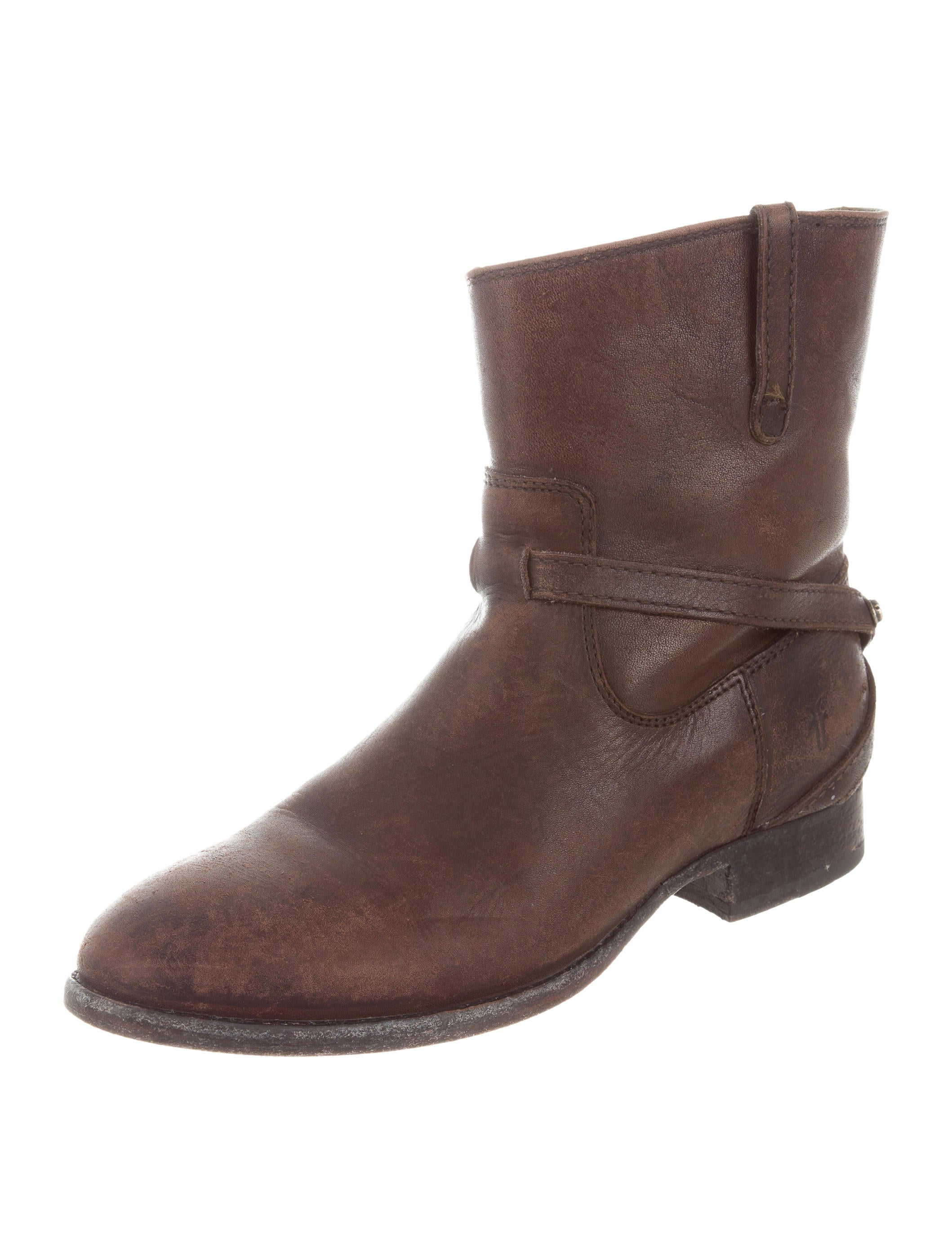 Frye Distressed Leather Ankle Boots - Brown Boots, Shoes - WF821389 ...