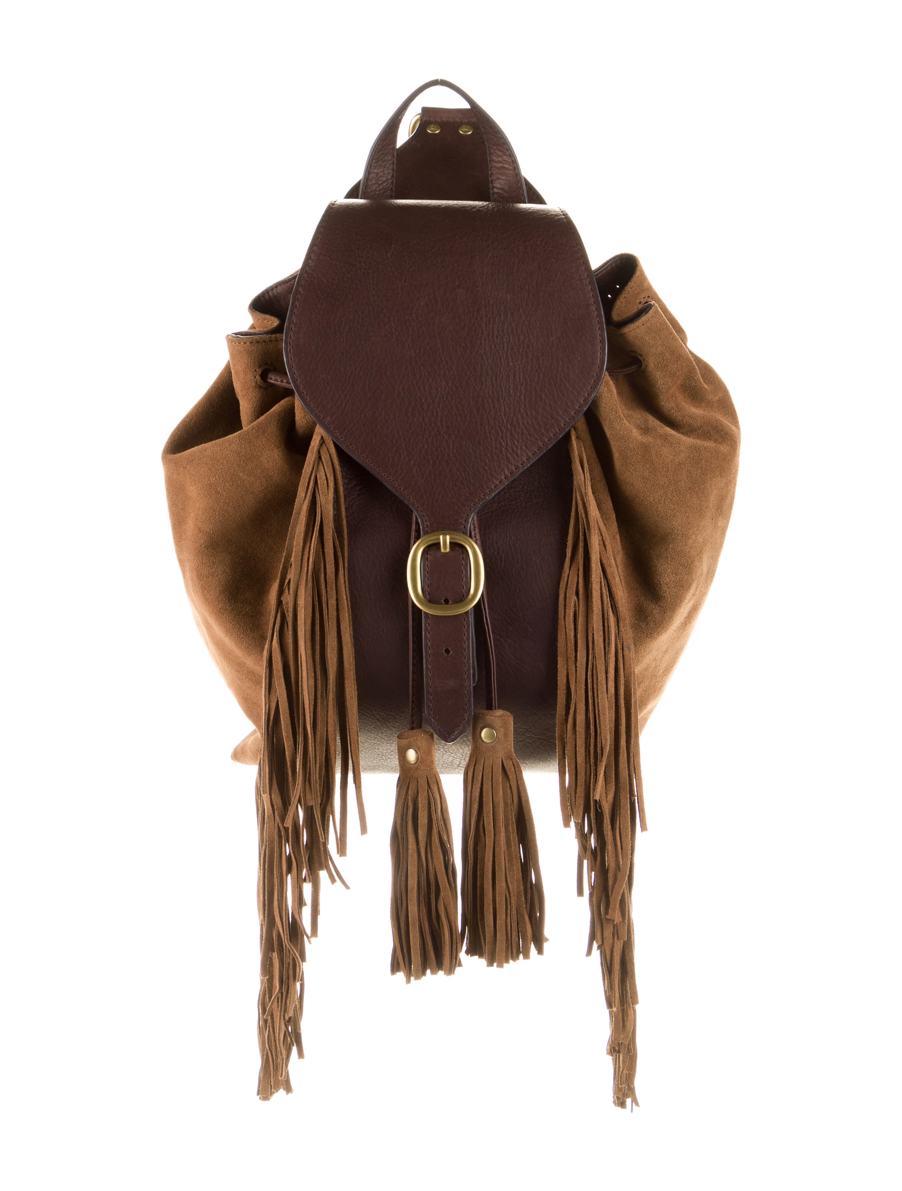 Frye Fringe Trim Suede Backpack - Brown Backpacks, Handbags - WF835831 ...