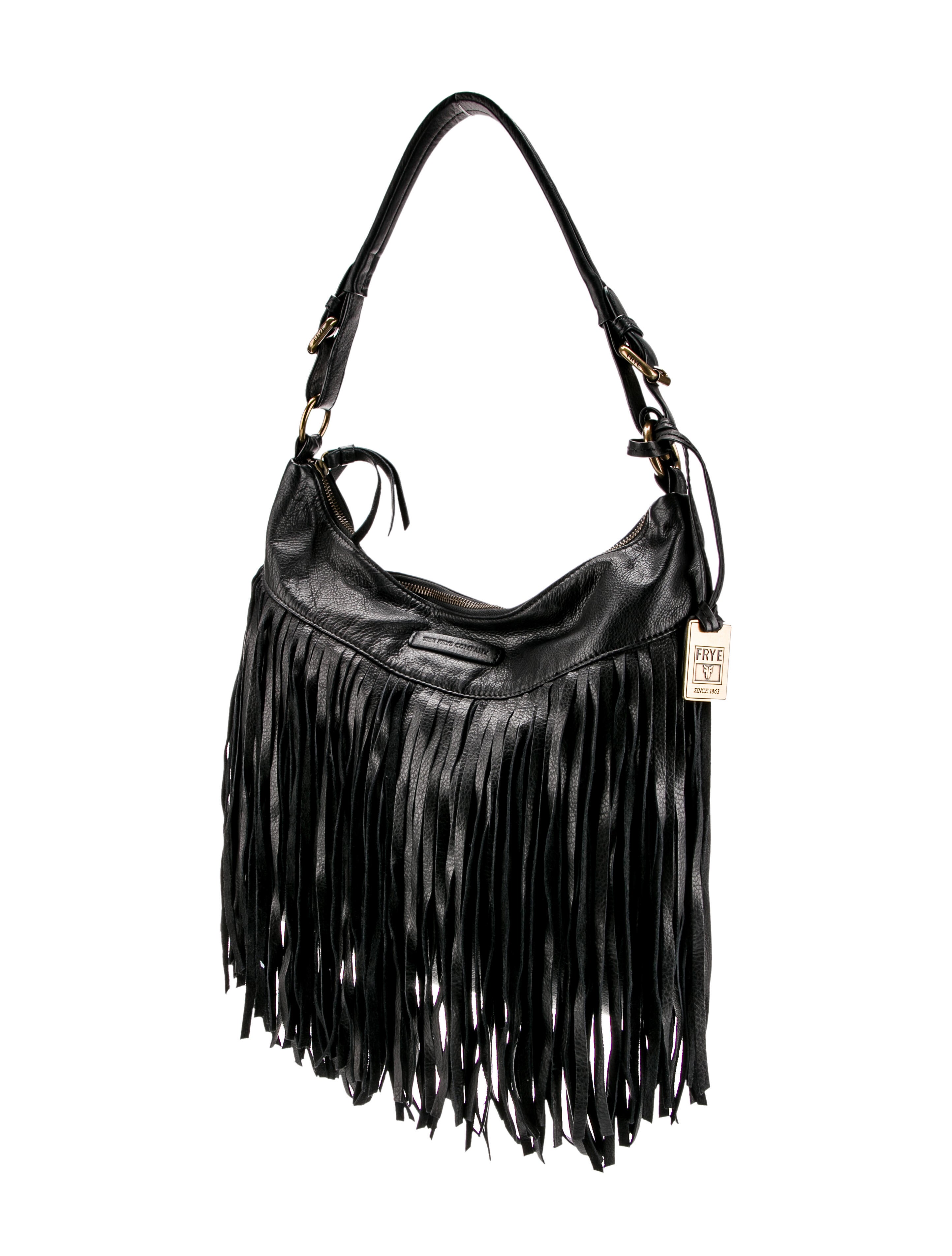 Frye Leather Fringe Hobo Bag - Black Hobos, Handbags - WF844212 | The ...