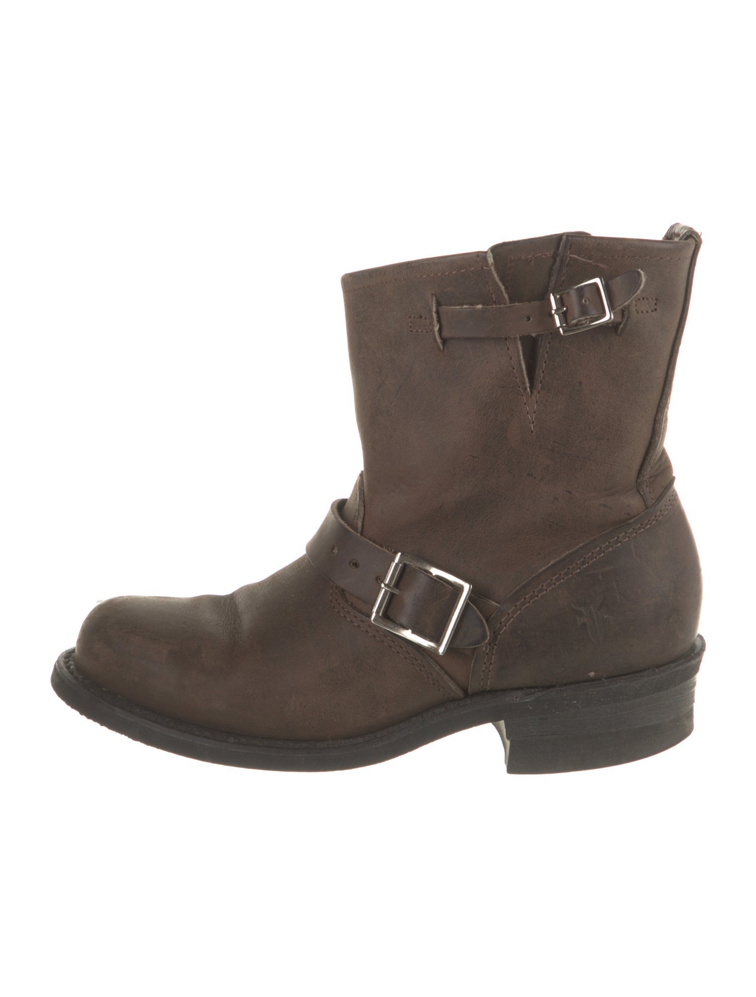 Frye Leather Moto Boots - Brown Boots, Shoes - WF846215 | The RealReal