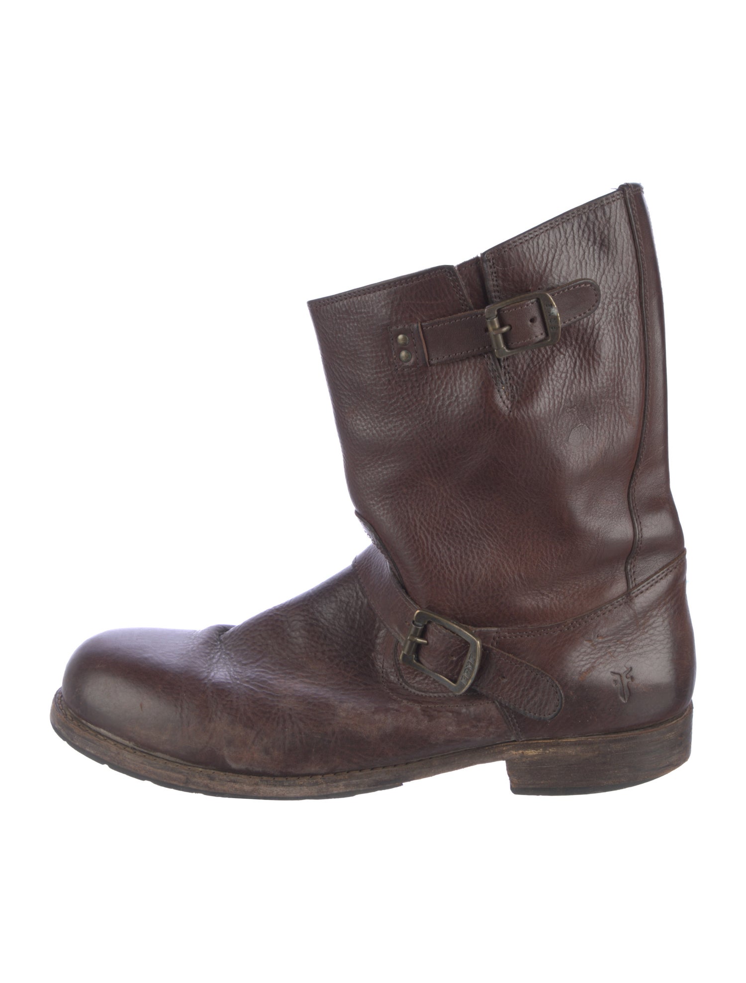 Frye Leather Moto Boots - Brown Boots, Shoes - WF848429 | The RealReal