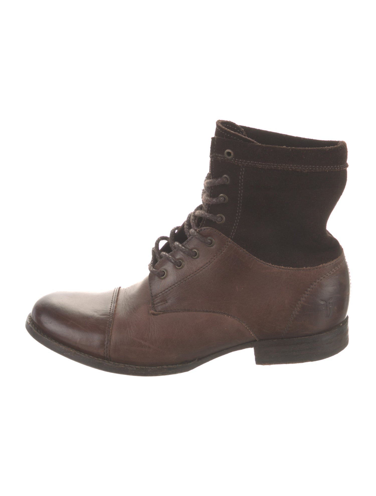 Gravati Leather Printed Combat Boots - Brown Boots, Shoes - WGT23431 ...