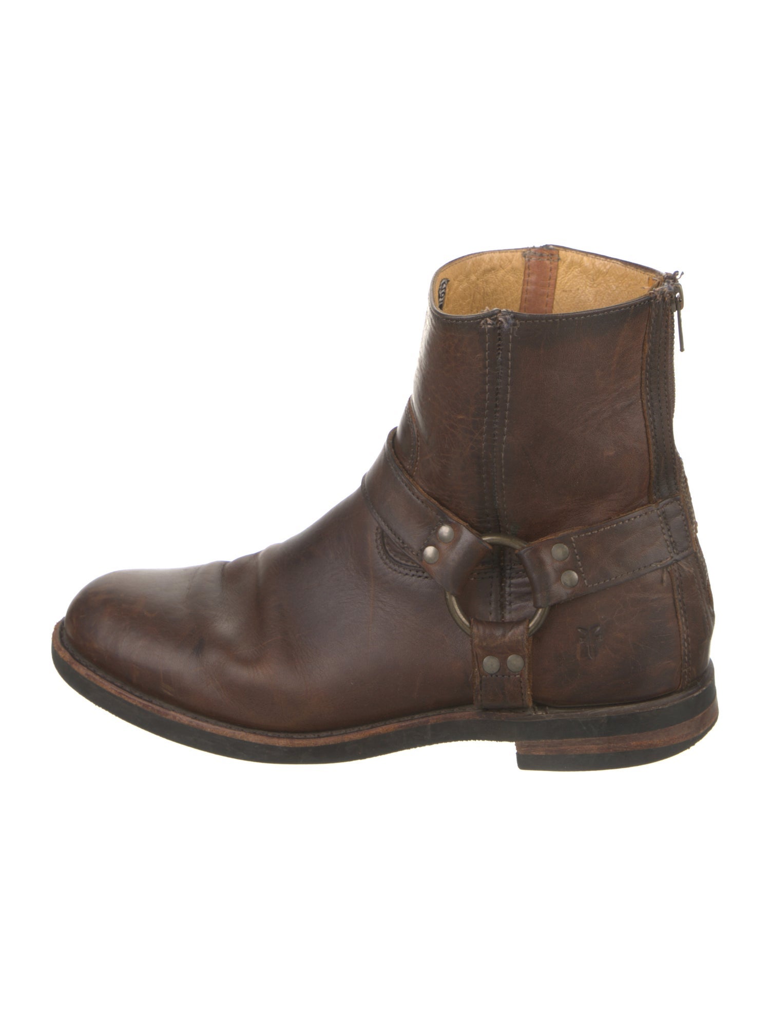 Frye Leather Moto Boots - Brown Boots, Shoes - WF850972 | The RealReal