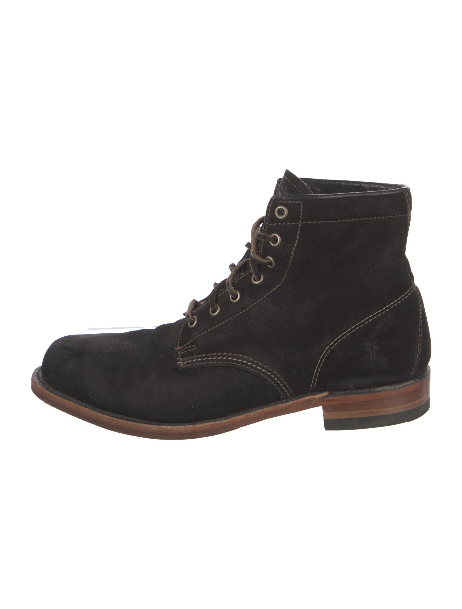 Frye Suede Lace-Up Boots - Black Boots, Shoes - WF855167 | The RealReal