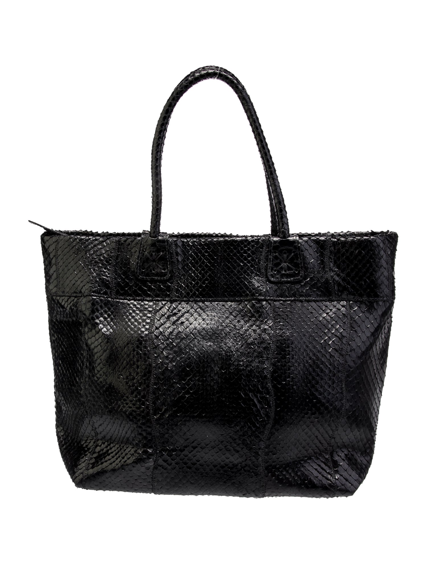 Fatto a Mano by Carlos Falchi Snakeskin Tote - Black Totes, Handbags ...