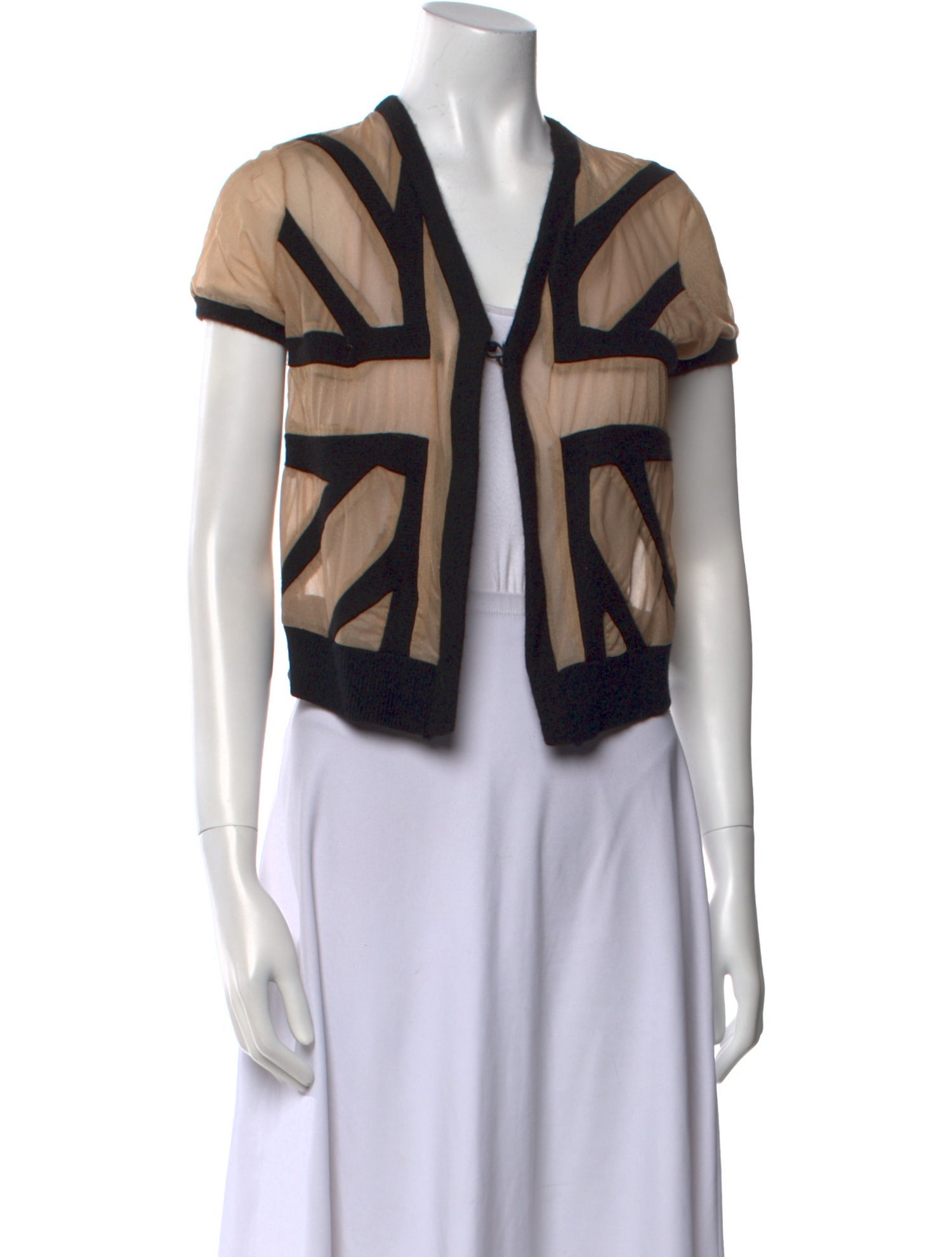 Fake London Cashmere Patterned Crop Top - Neutrals Tops, Clothing ...