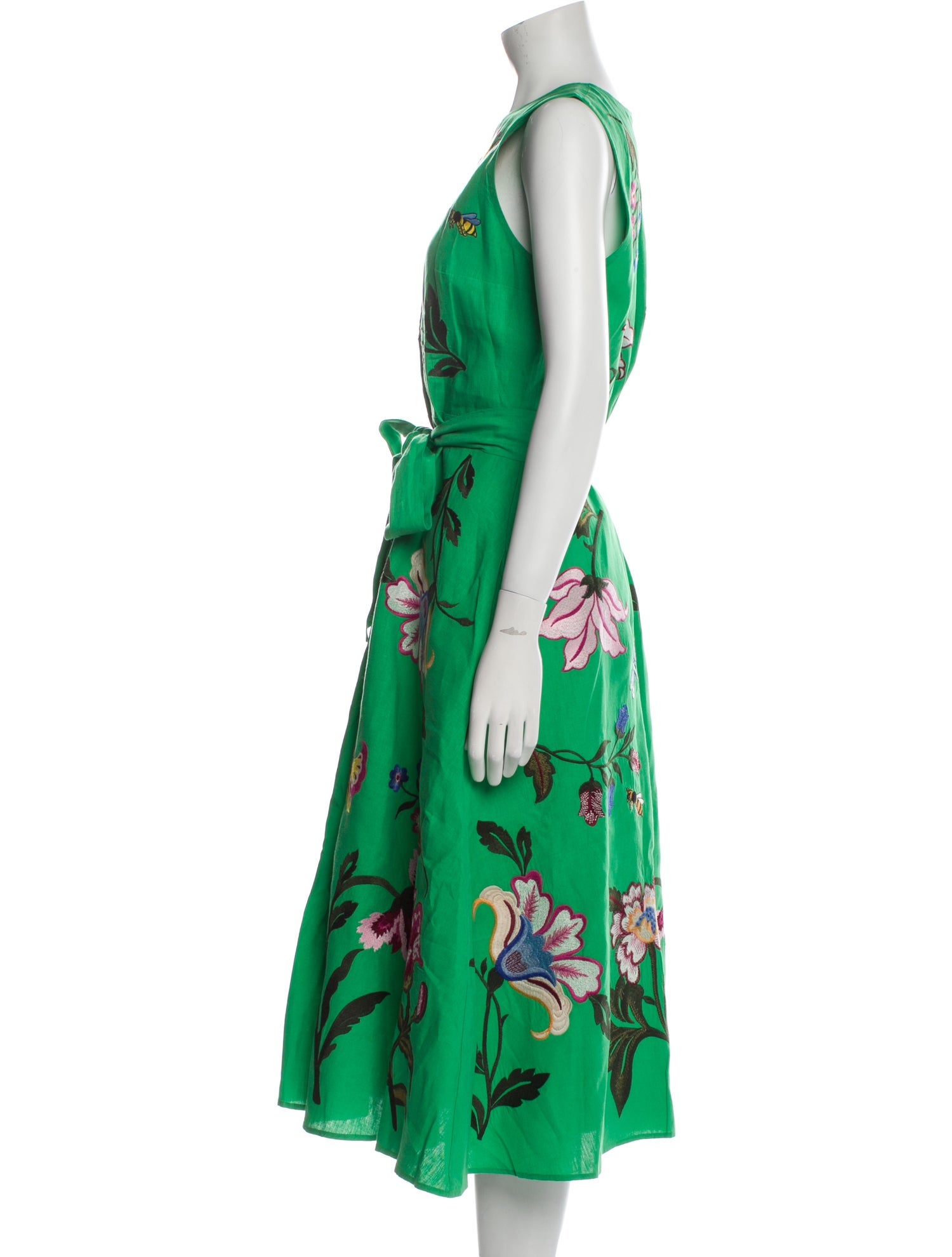FANM MON Floral Print Long Dress - Green Dresses, Clothing - WFANM20281 ...