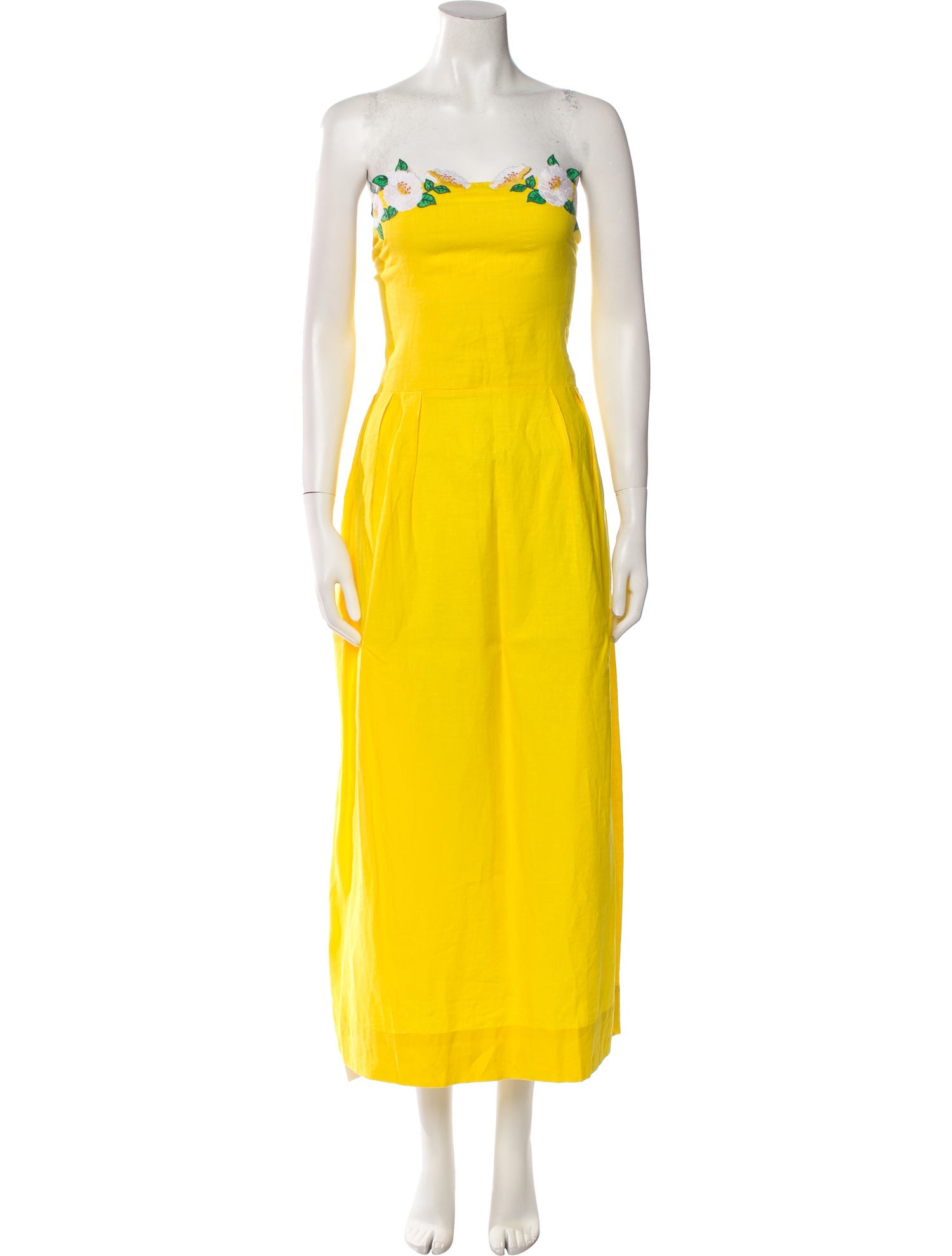 FANM MON Linen Midi Length Dress w/ Tags - Yellow Dresses, Clothing ...