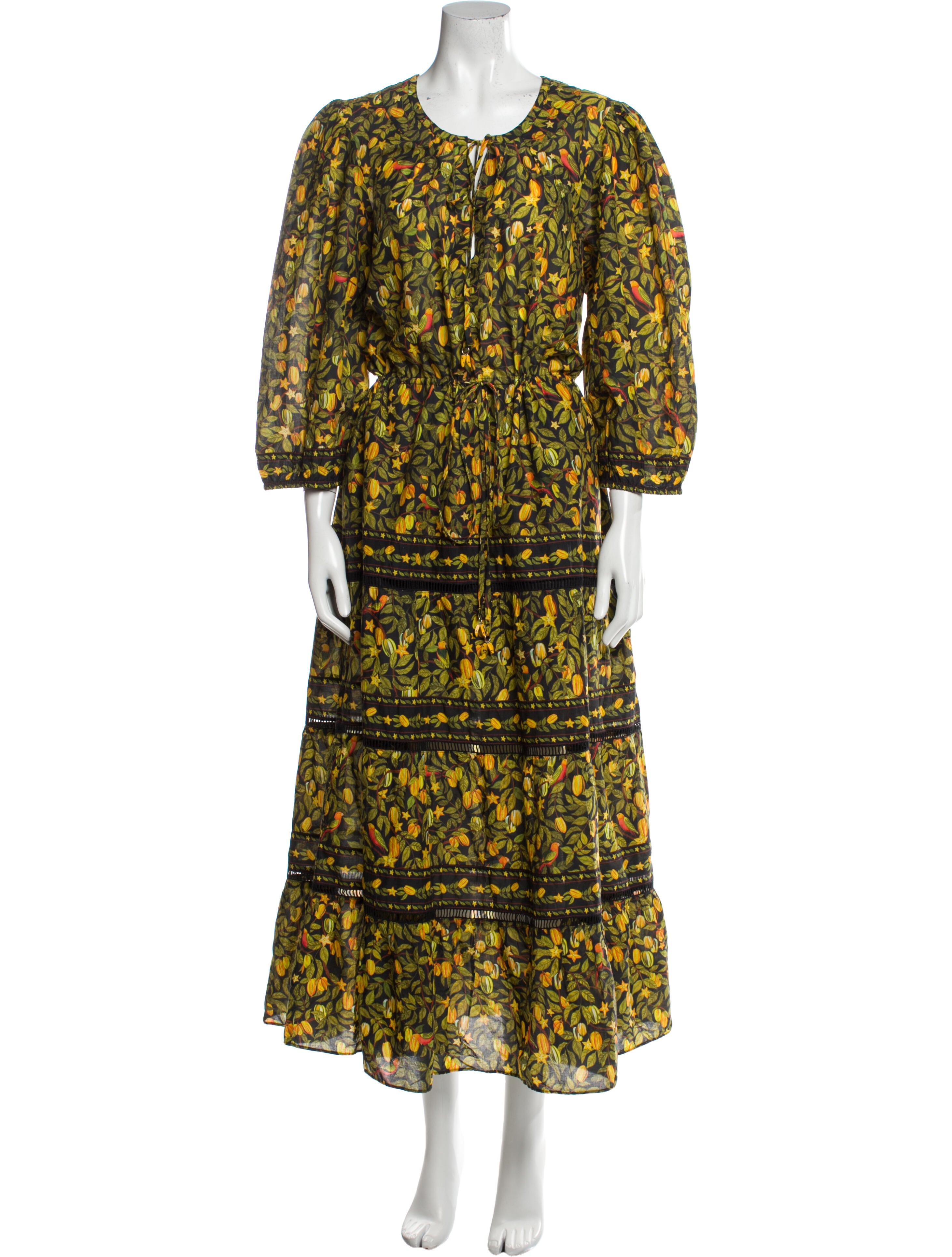 Farm Rio Floral Print Long Dress w/ Tags - Black Dresses, Clothing ...