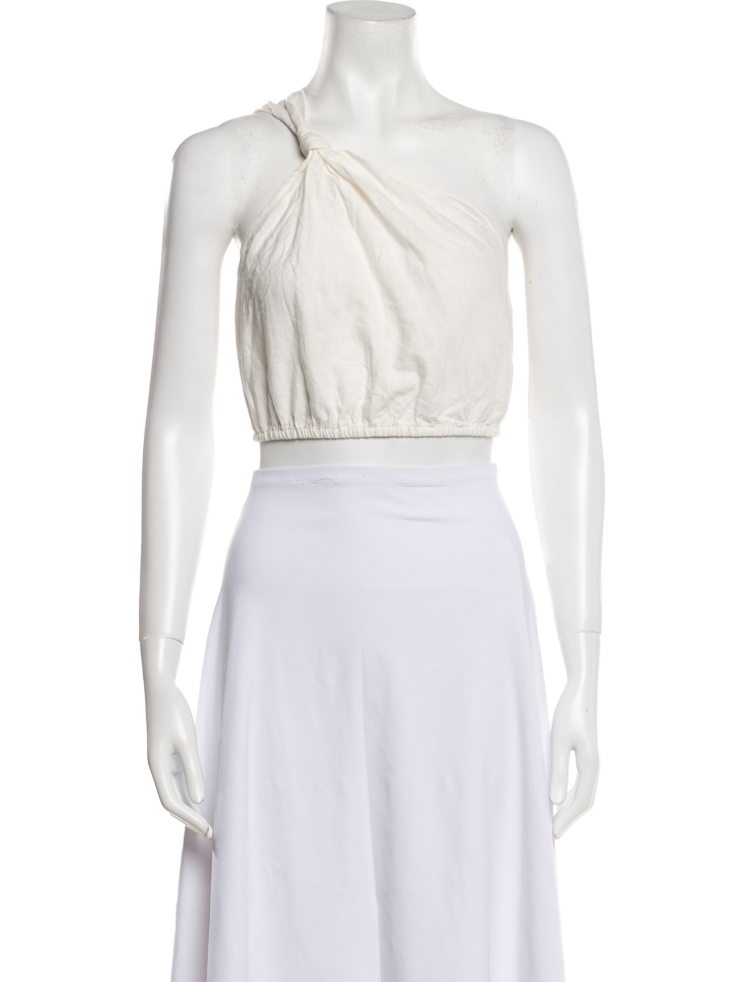 Farm Rio One-Shoulder Sleeveless Crop Top - Neutrals Tops, Clothing ...