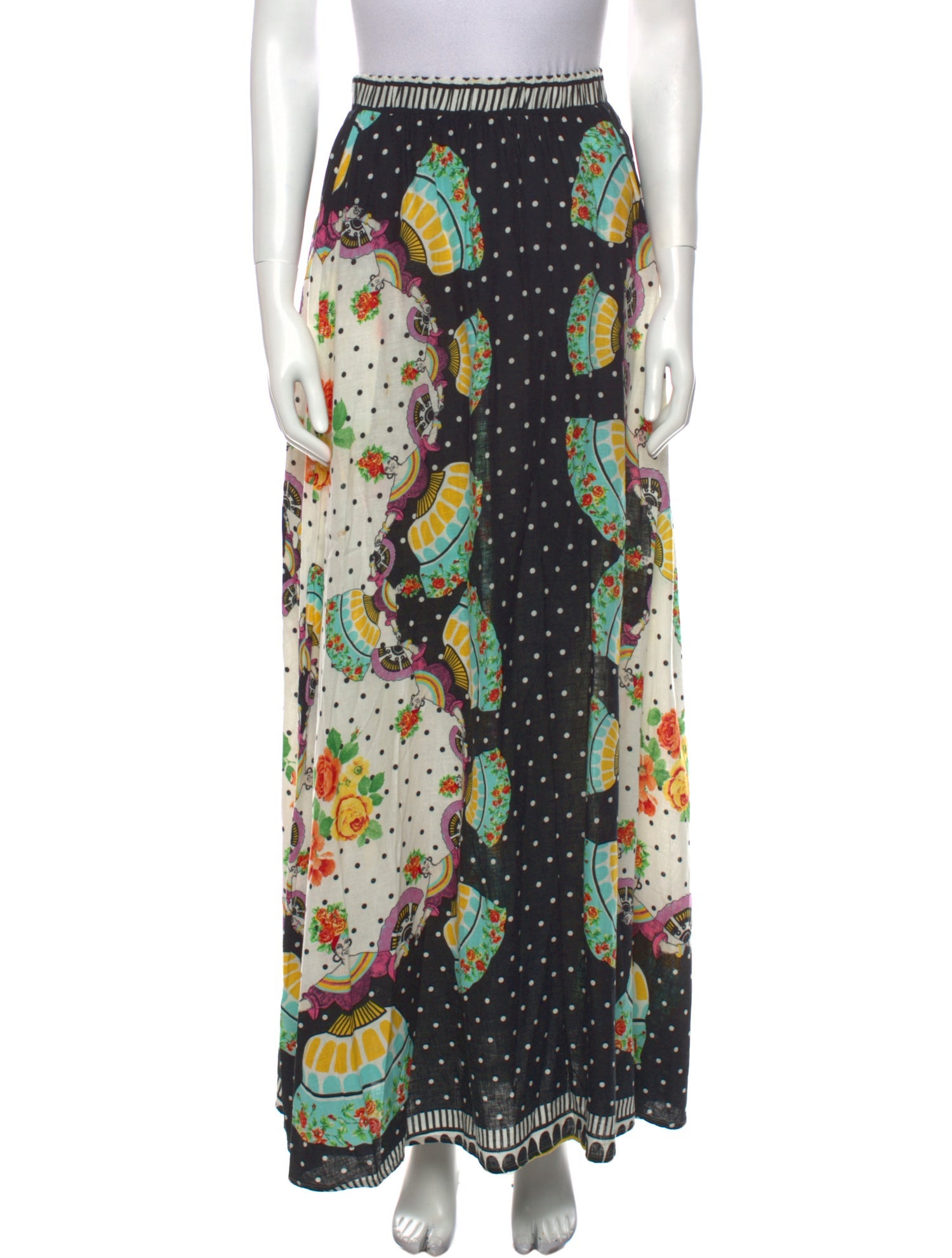 Farm Rio Animal Print Long Skirt - Black Skirts, Clothing - WFARM41420 ...