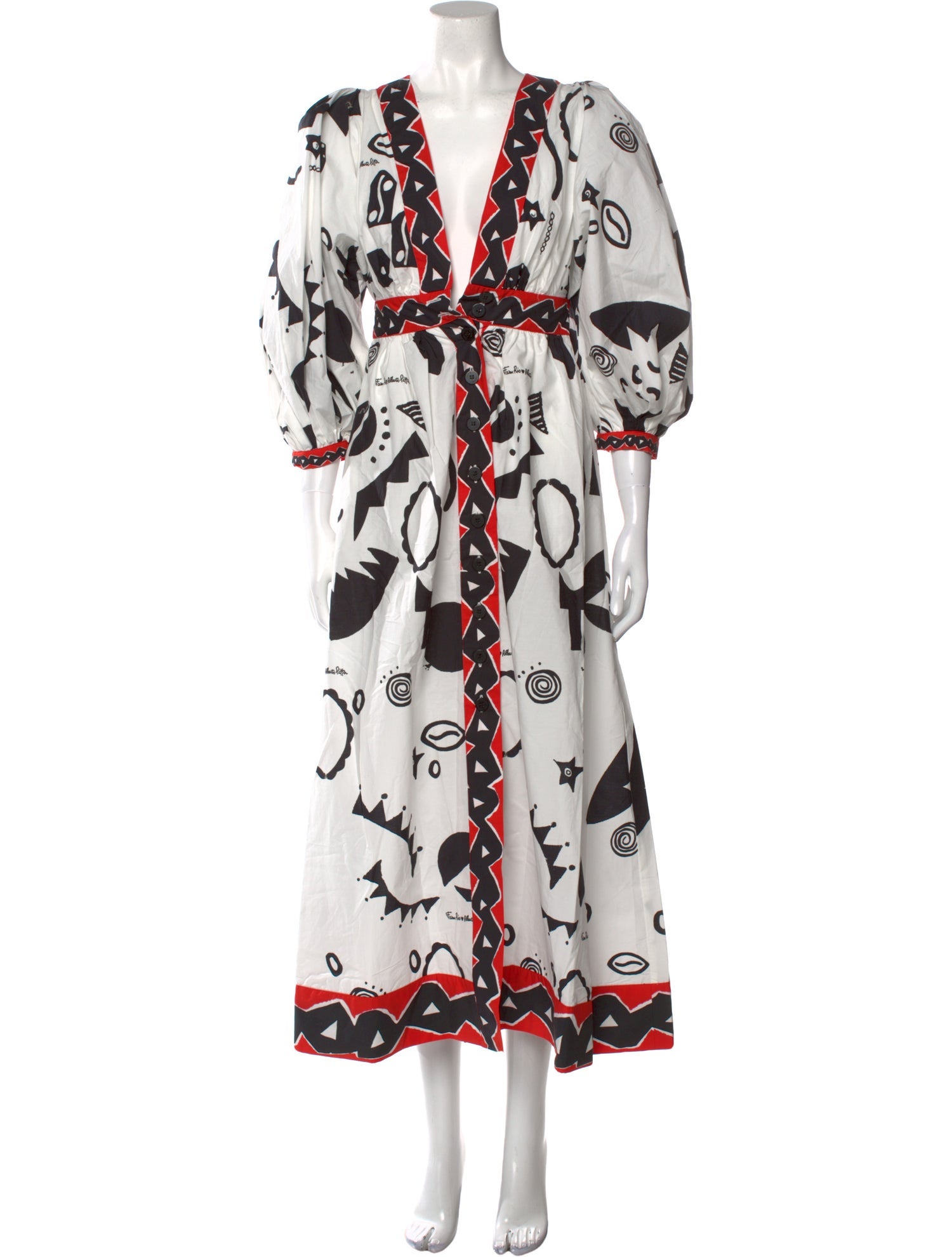 Farm Rio Printed Long Dress - White Dresses, Clothing - WFARM42553 ...