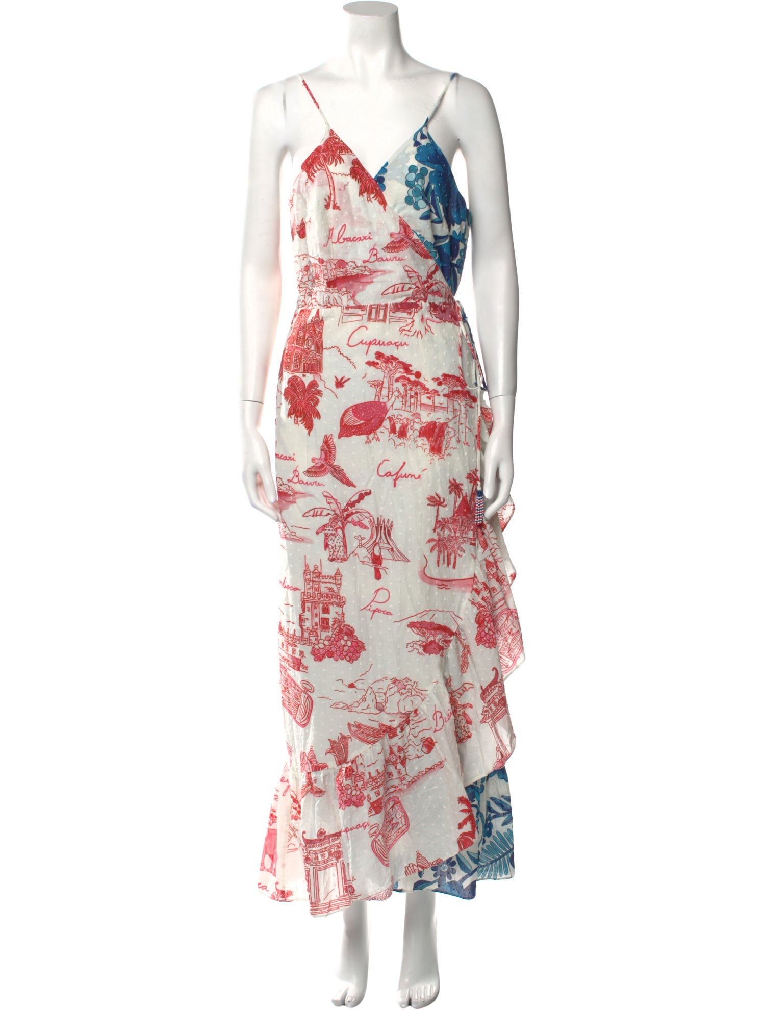 Farm Rio Printed Long Dress - White Dresses, Clothing - WFARM43556 ...