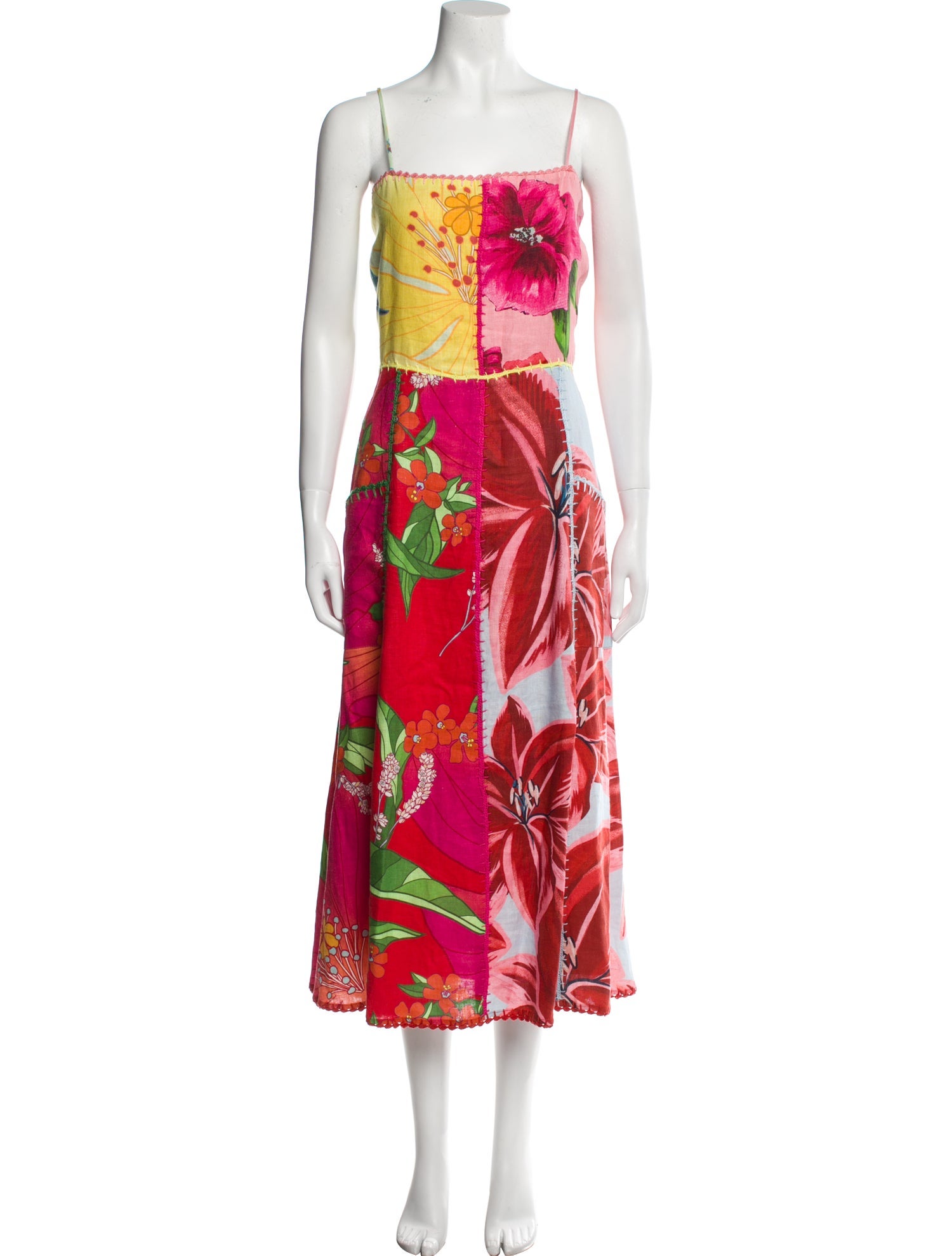 Farm Rio Floral Print Long Dress - Pink Dresses, Clothing - WFARM44170 ...