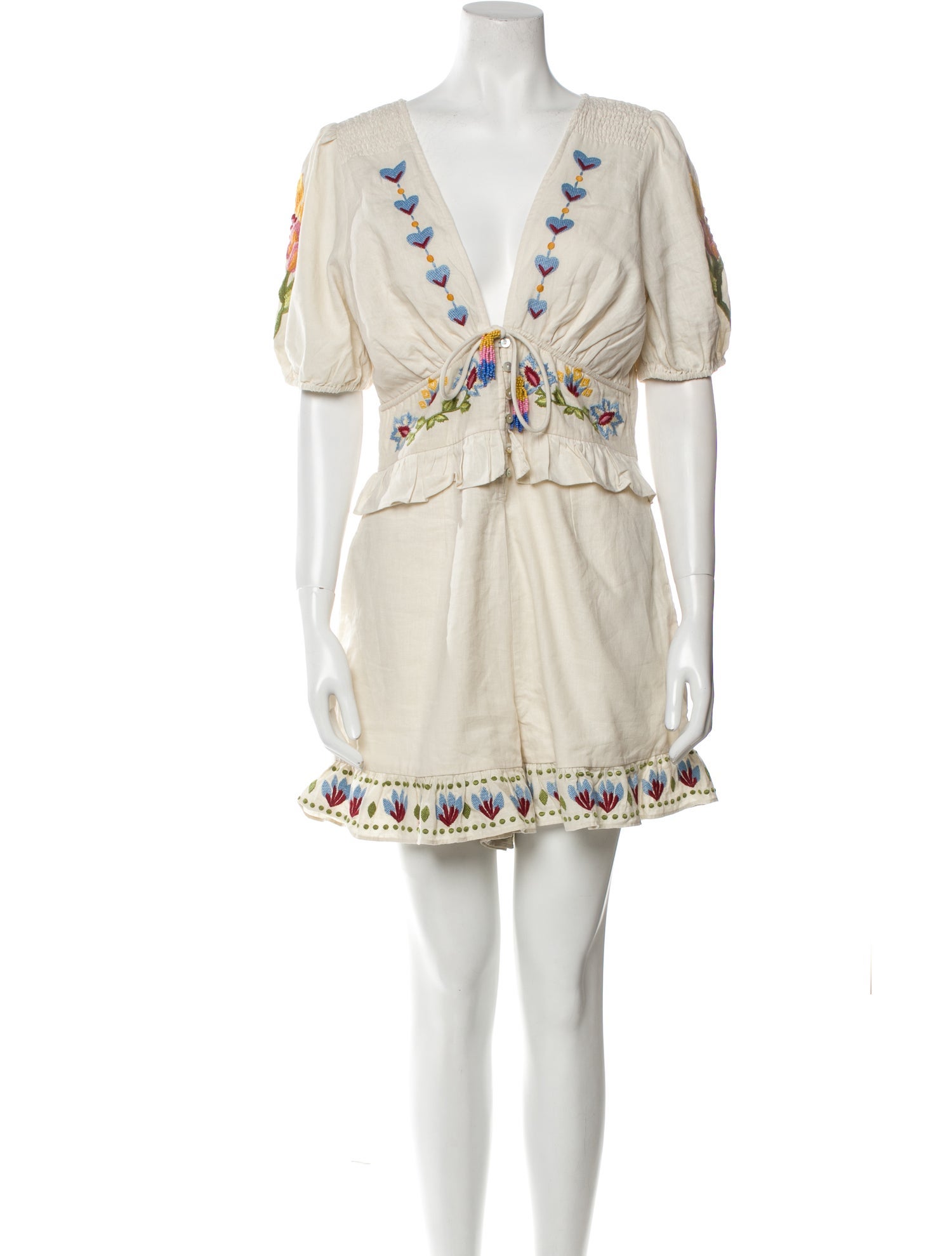 Farm Rio Strapless Jumpsuit - Neutrals, 13" Rise Jumpsuits and Rompers ...