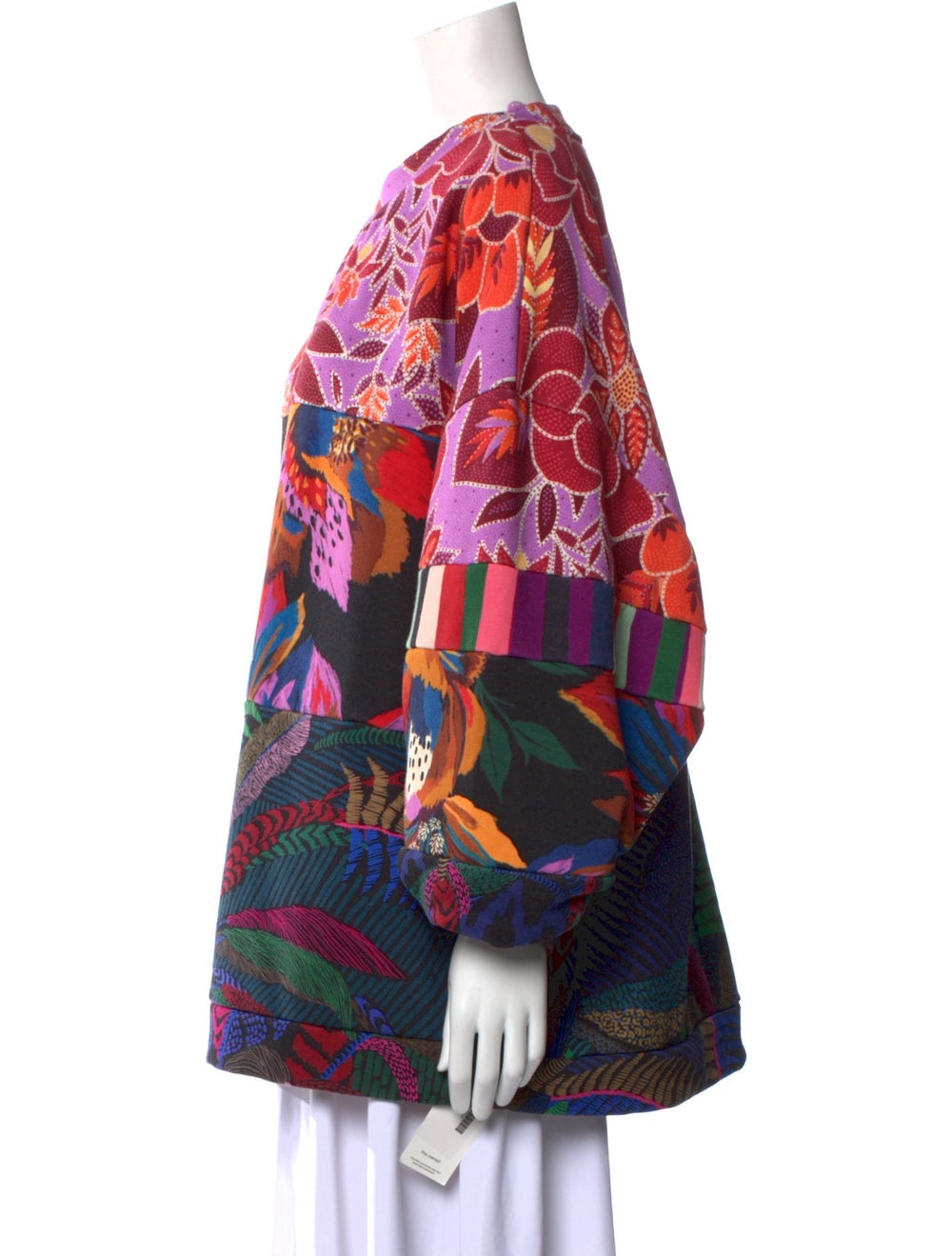 Farm Rio Floral Print Bateau Neckline Sweater - Black Knitwear ...