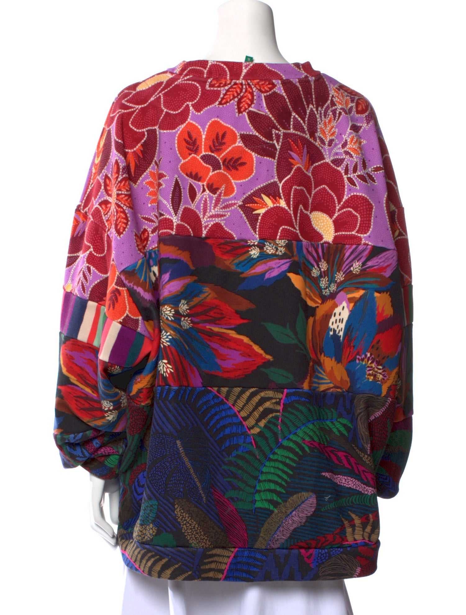 Farm Rio Floral Print Bateau Neckline Sweater - Black Knitwear ...