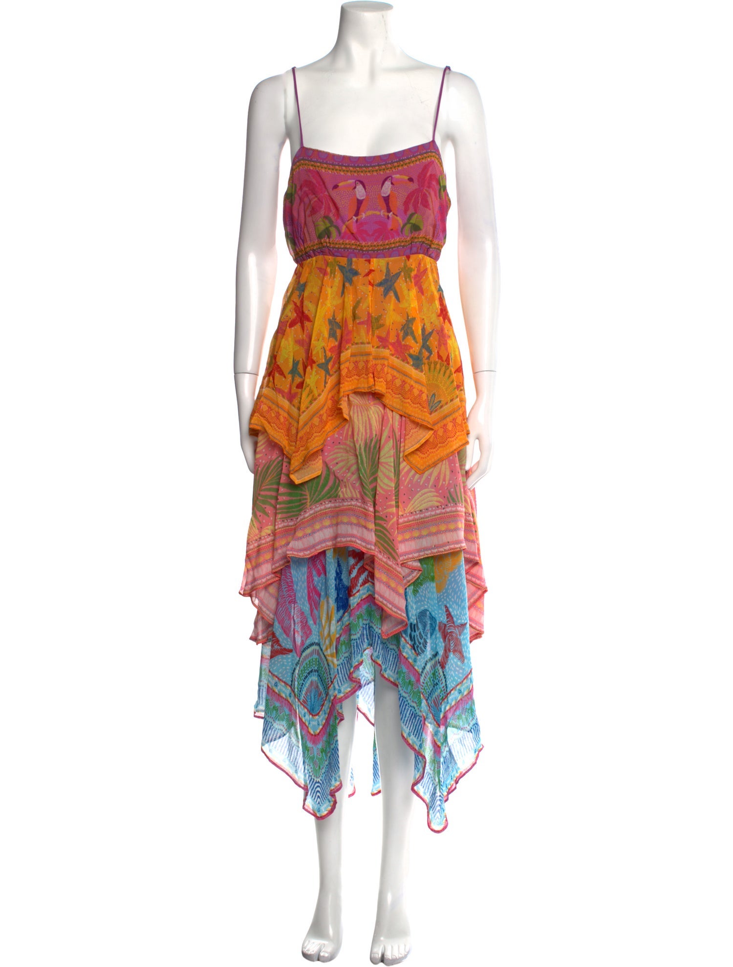 Farm Rio Printed Long Dress - Pink Dresses, Clothing - WFARM47940 | The ...