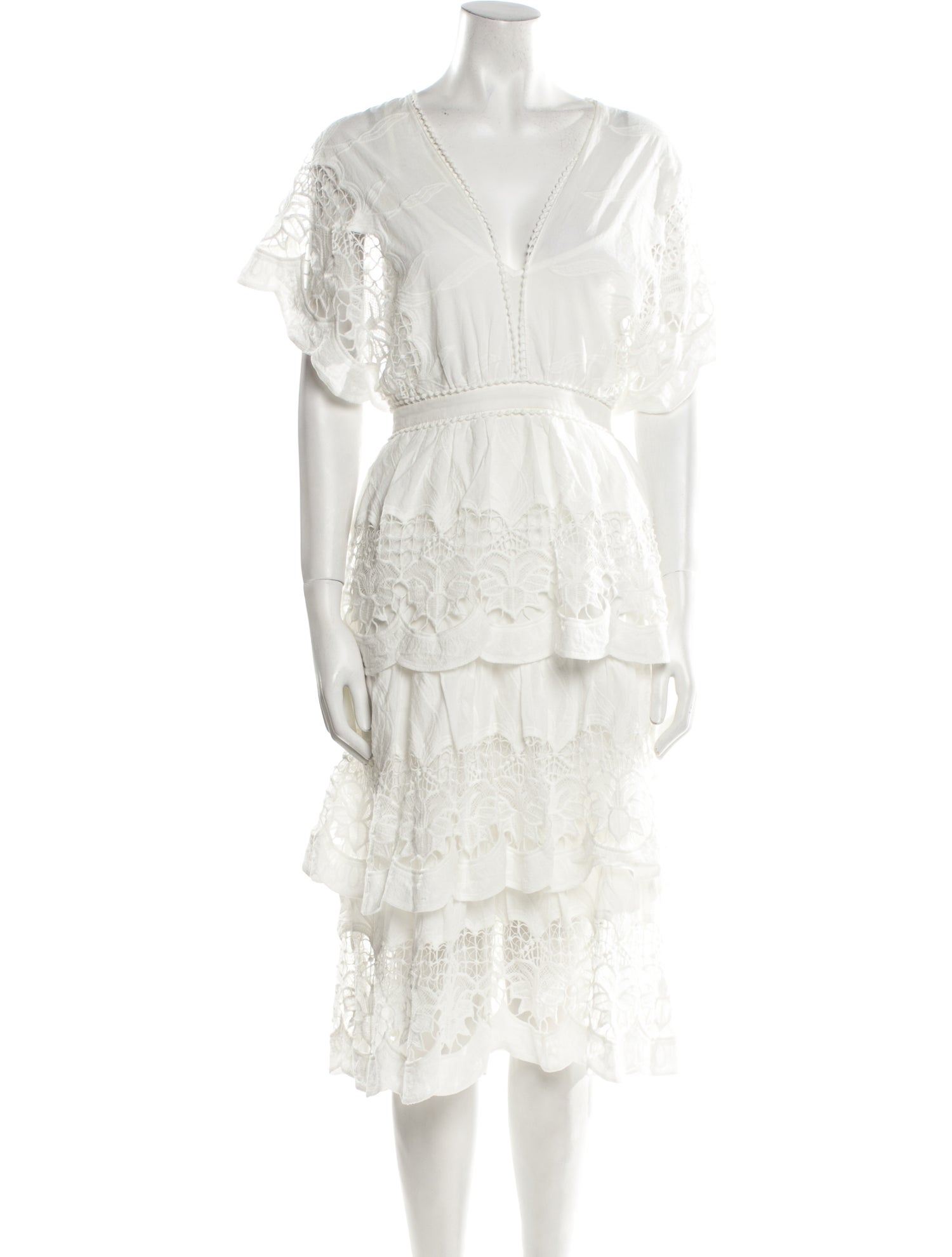 Farm Rio V-Neck Midi Length Dress w/ Tags - White Dresses, Clothing ...