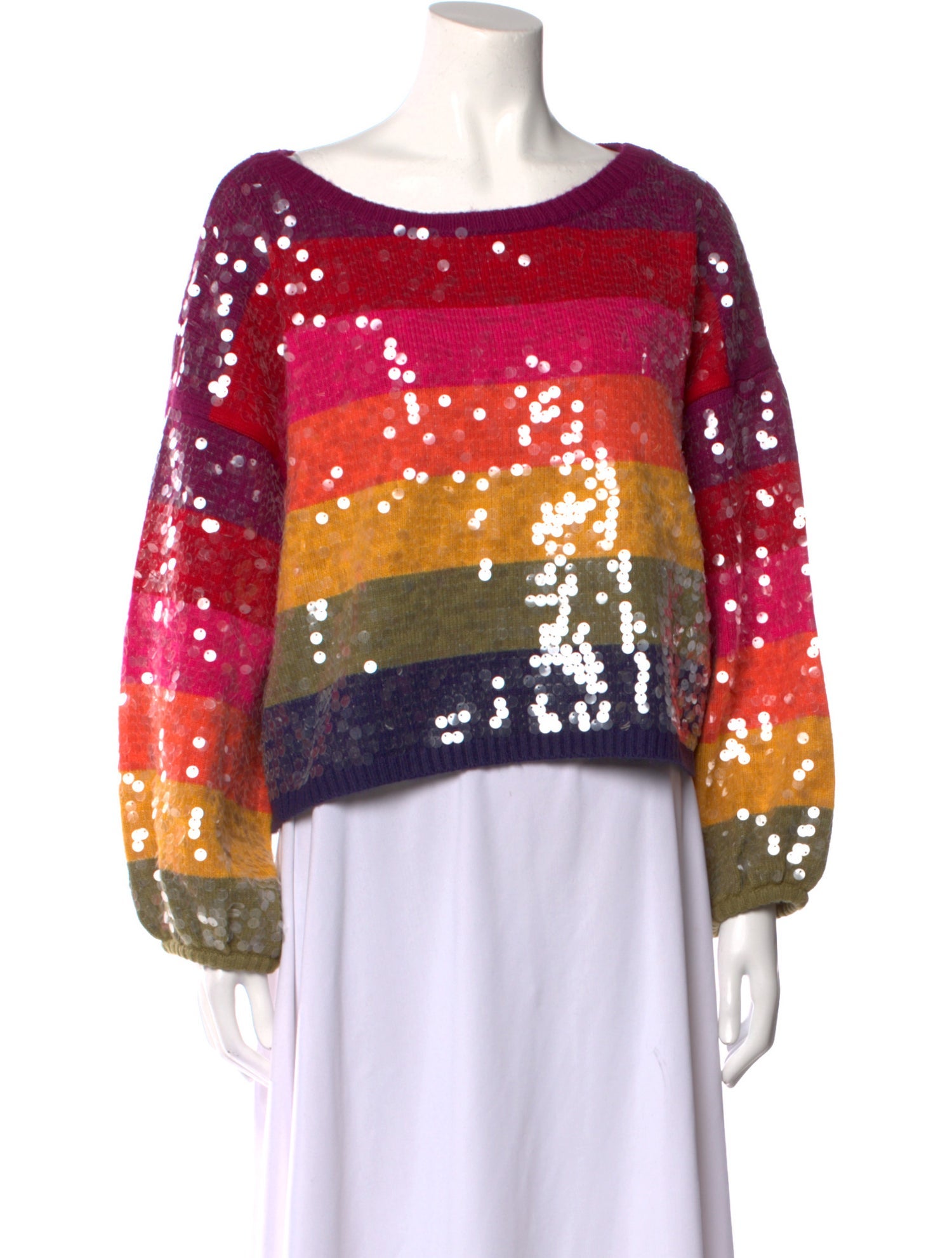 Farm Rio Colorblock Pattern Scoop Neck Sweater w/ Tags - Pink Knitwear ...