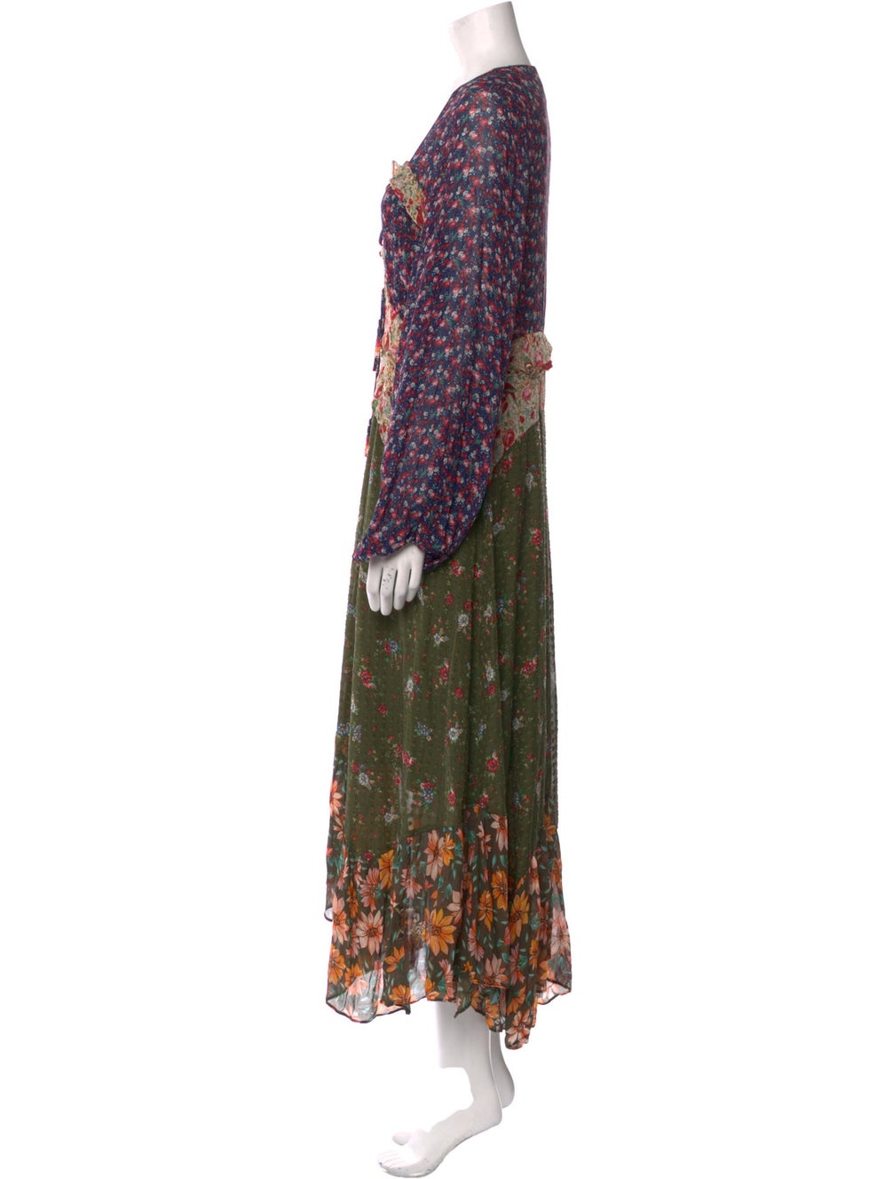 Farm Rio Floral Print Midi Length Dress - Green Dresses, Clothing ...