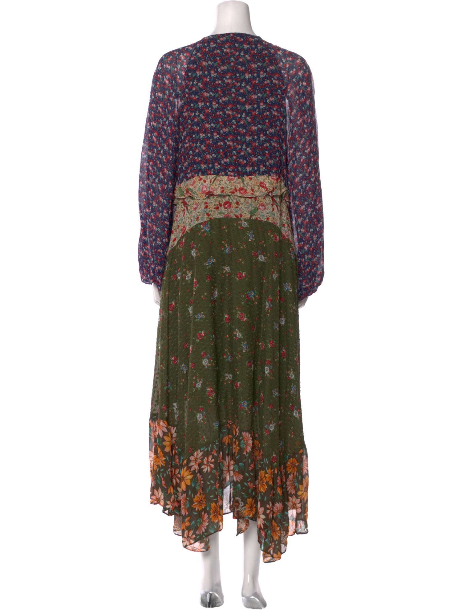 Farm Rio Floral Print Midi Length Dress - Green Dresses, Clothing ...