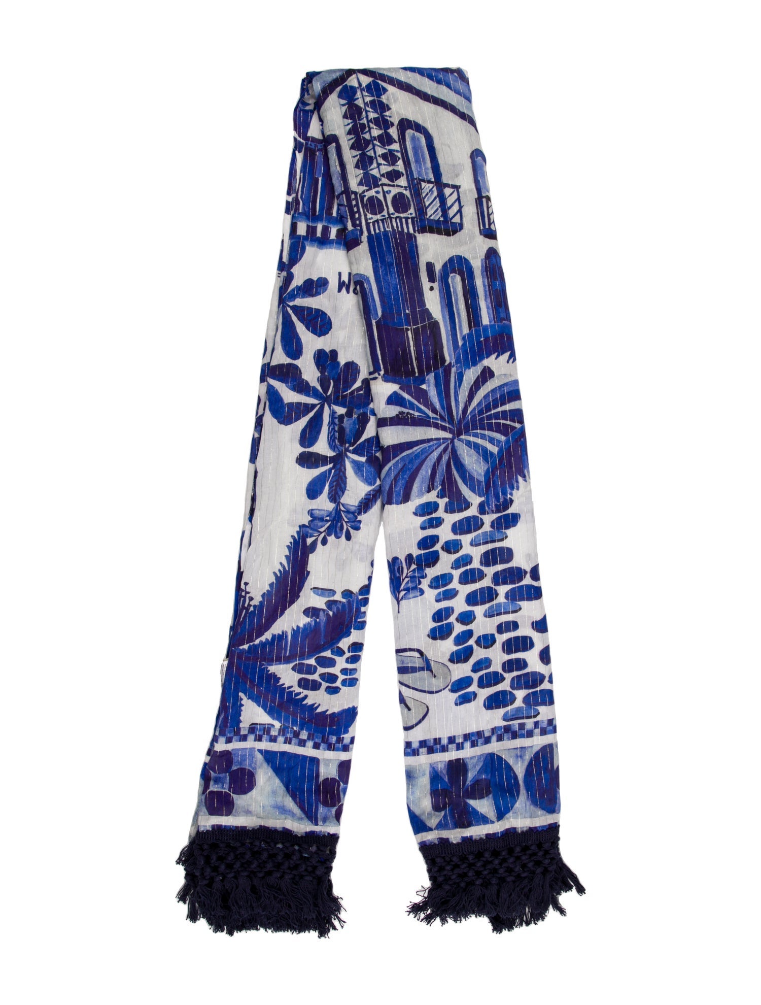 Farm Rio Printed Scarf w/ Tags - Blue Scarves and Shawls, Accessories ...