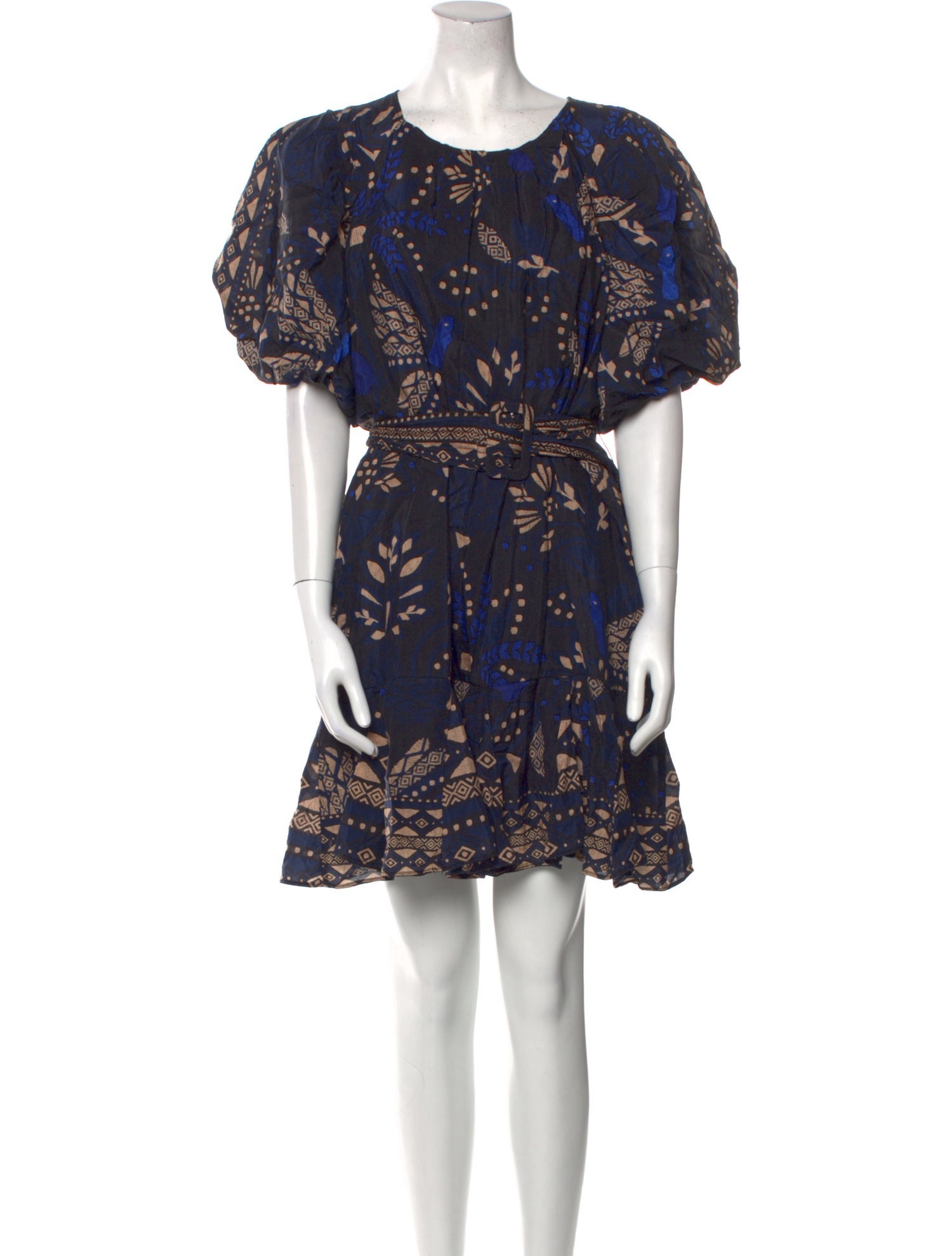 Farm Rio Floral Print Mini Dress - Blue Dresses, Clothing - WFARM50668 ...