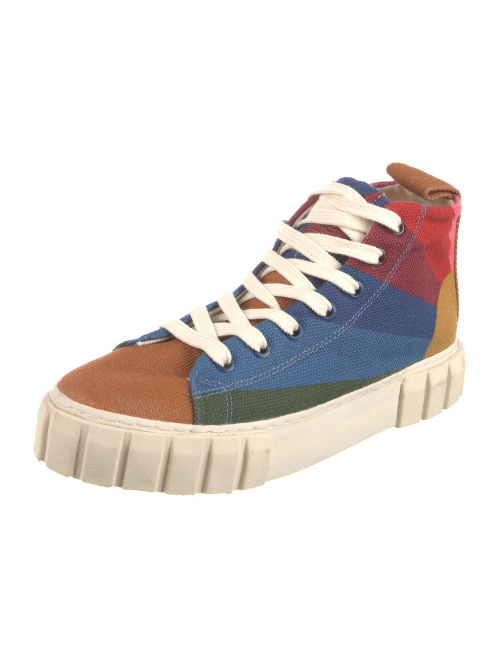 Farm Rio Canvas High Top Sneakers Colorblock Pattern … - Gem