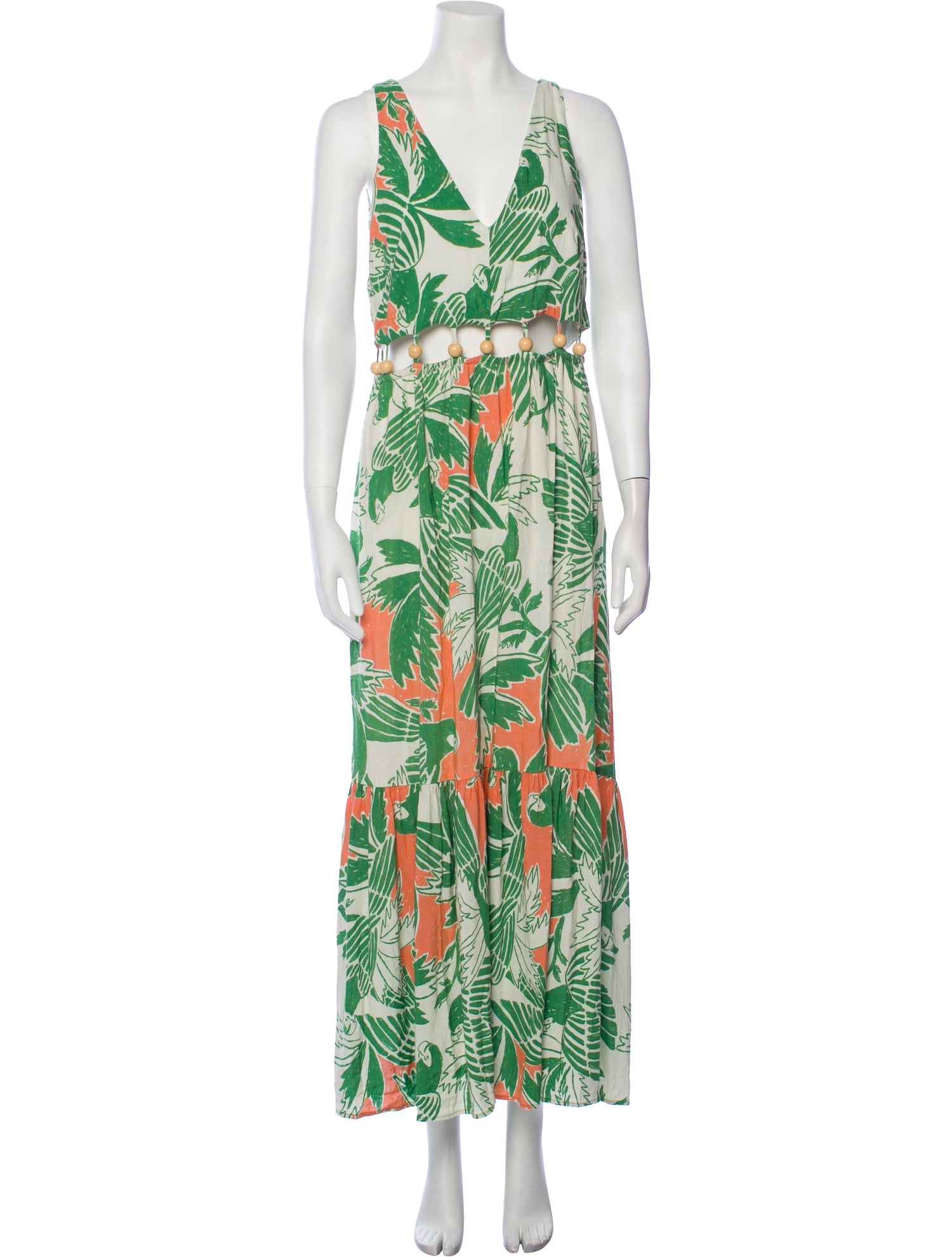 Farm Rio Printed Long Dress - Neutrals Dresses, Clothing - WFARM53013 ...