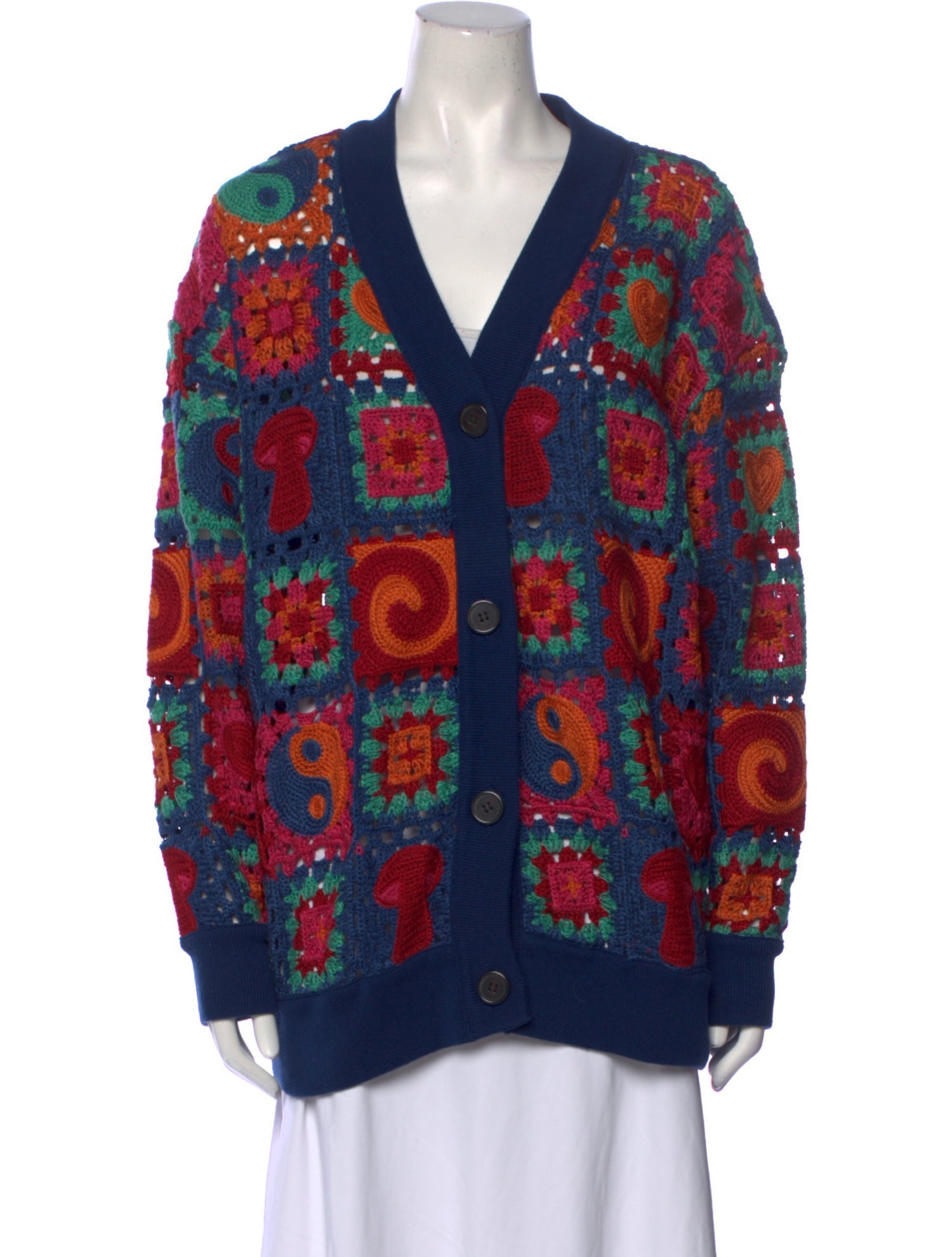 RHODE Patterned V-Neck Sweater - Black Knitwear, Clothing - WRHOS34361 ...