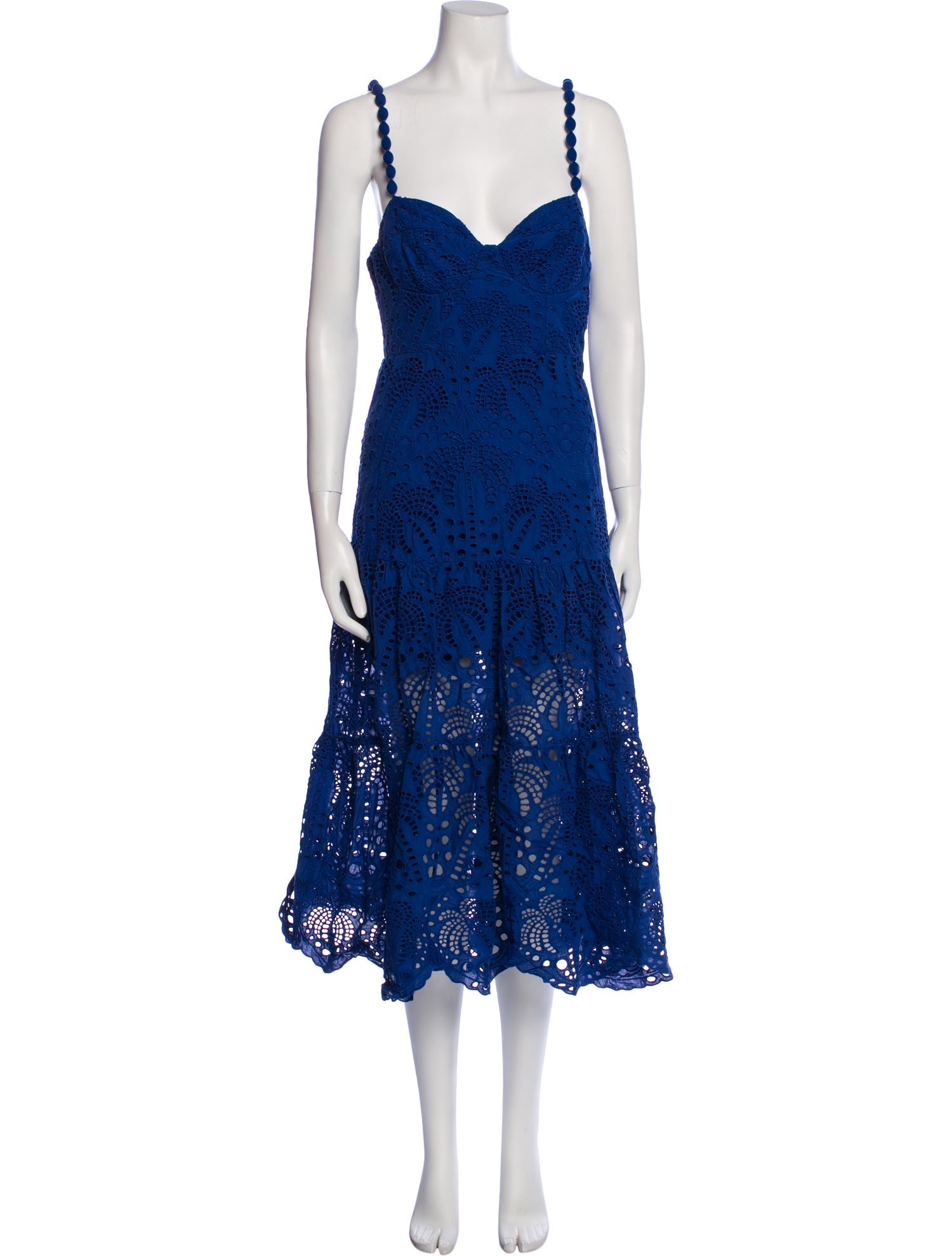 Farm Rio Lace Pattern Long Dress - Blue Dresses, Clothing - WFARM55856 ...