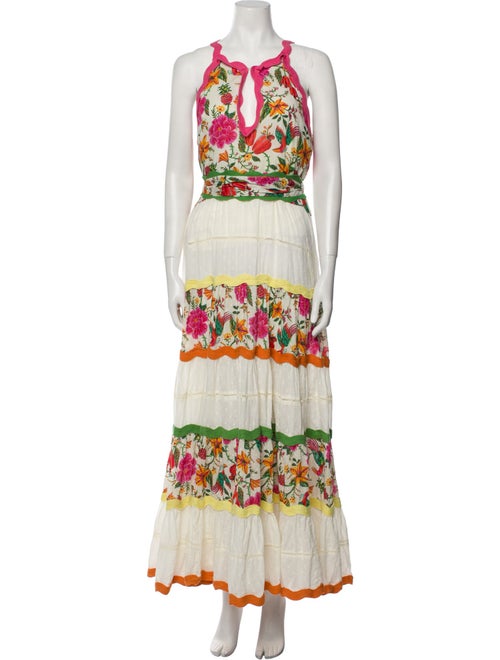 Farm Rio Floral Print Long Dress - Neutrals Dresses, Clothing ...