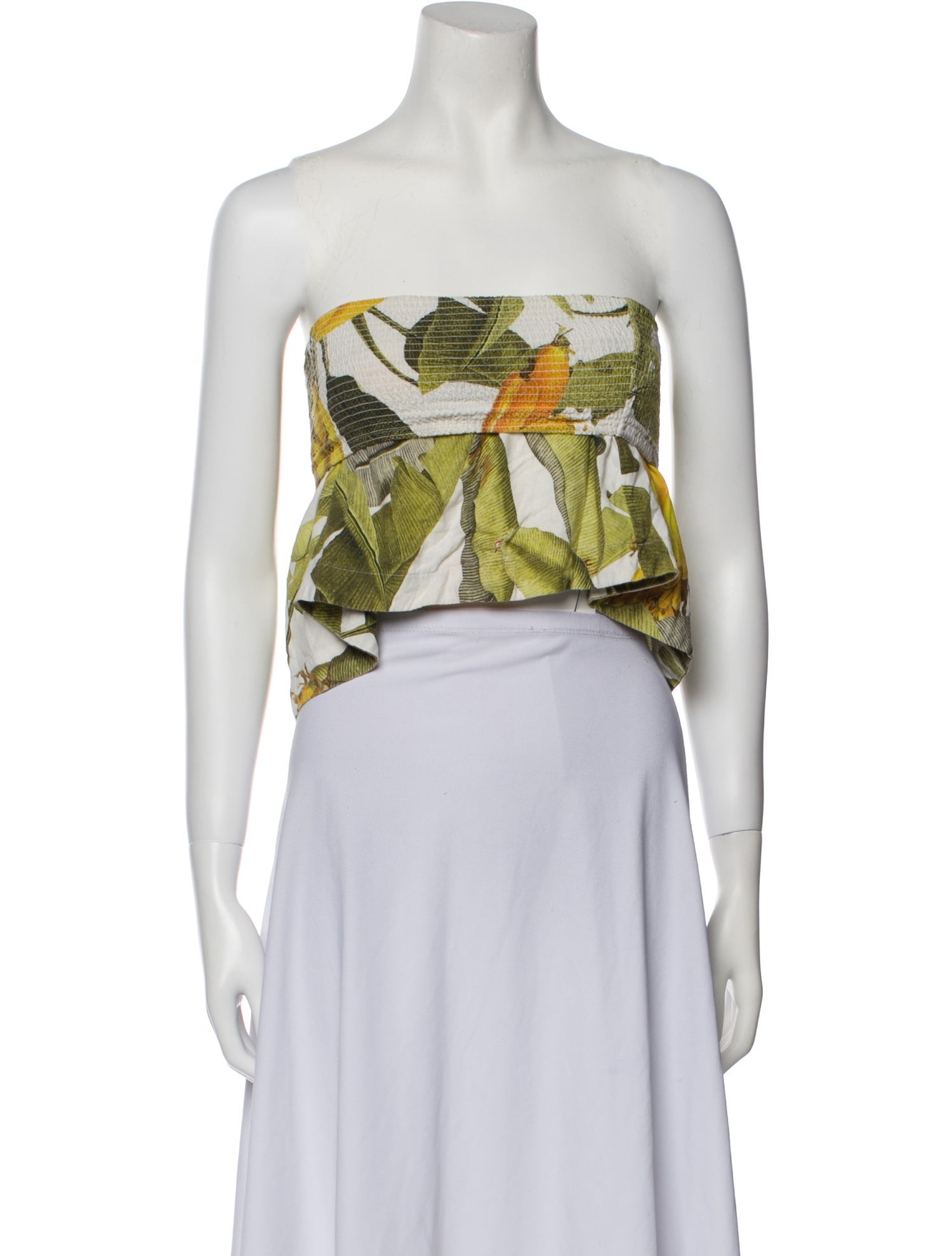 Farm Rio Floral Print Strapless Crop Top - Pink Tops, Clothing ...