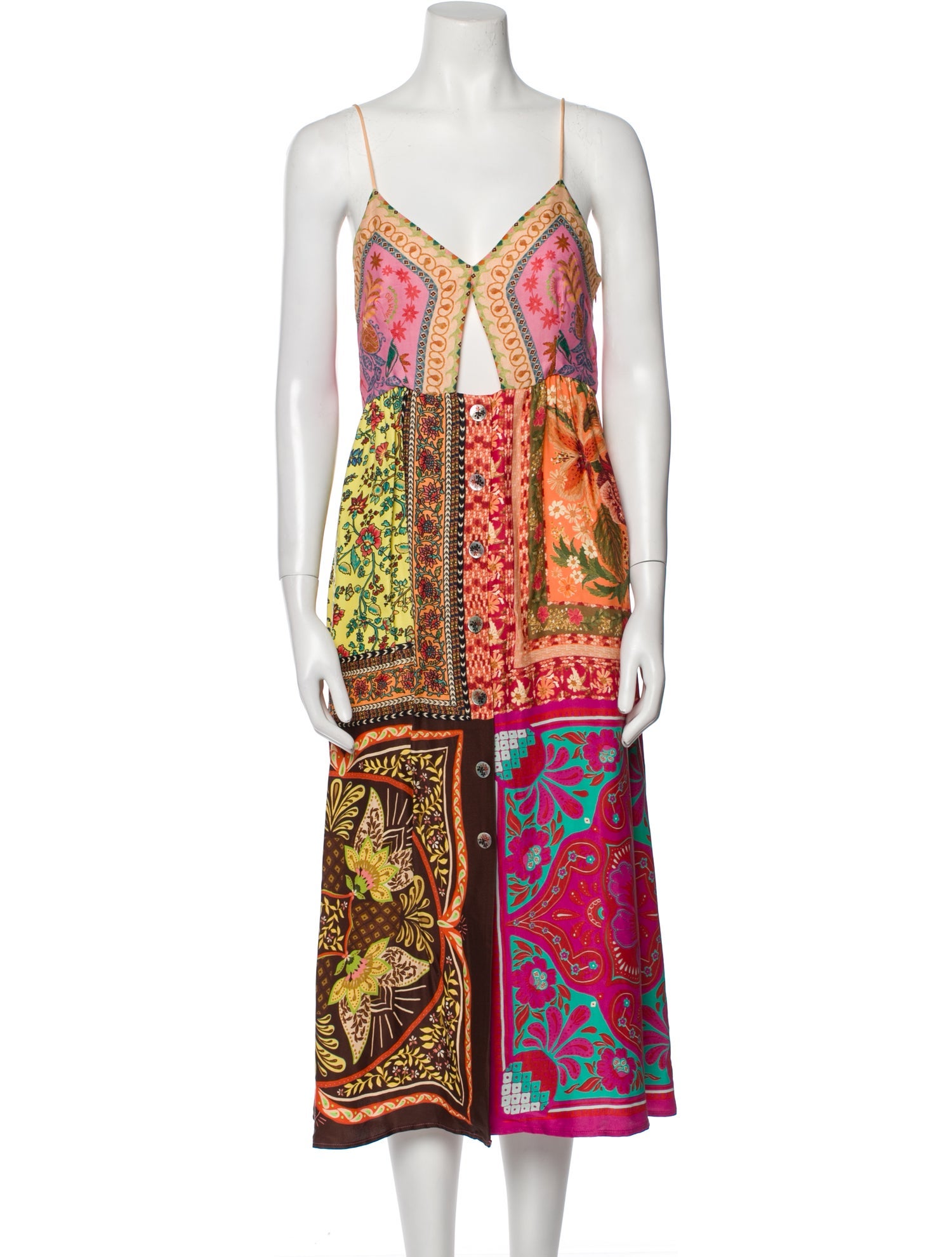 Farm Rio Printed Midi Length Dress - Orange Dresses, Clothing ...