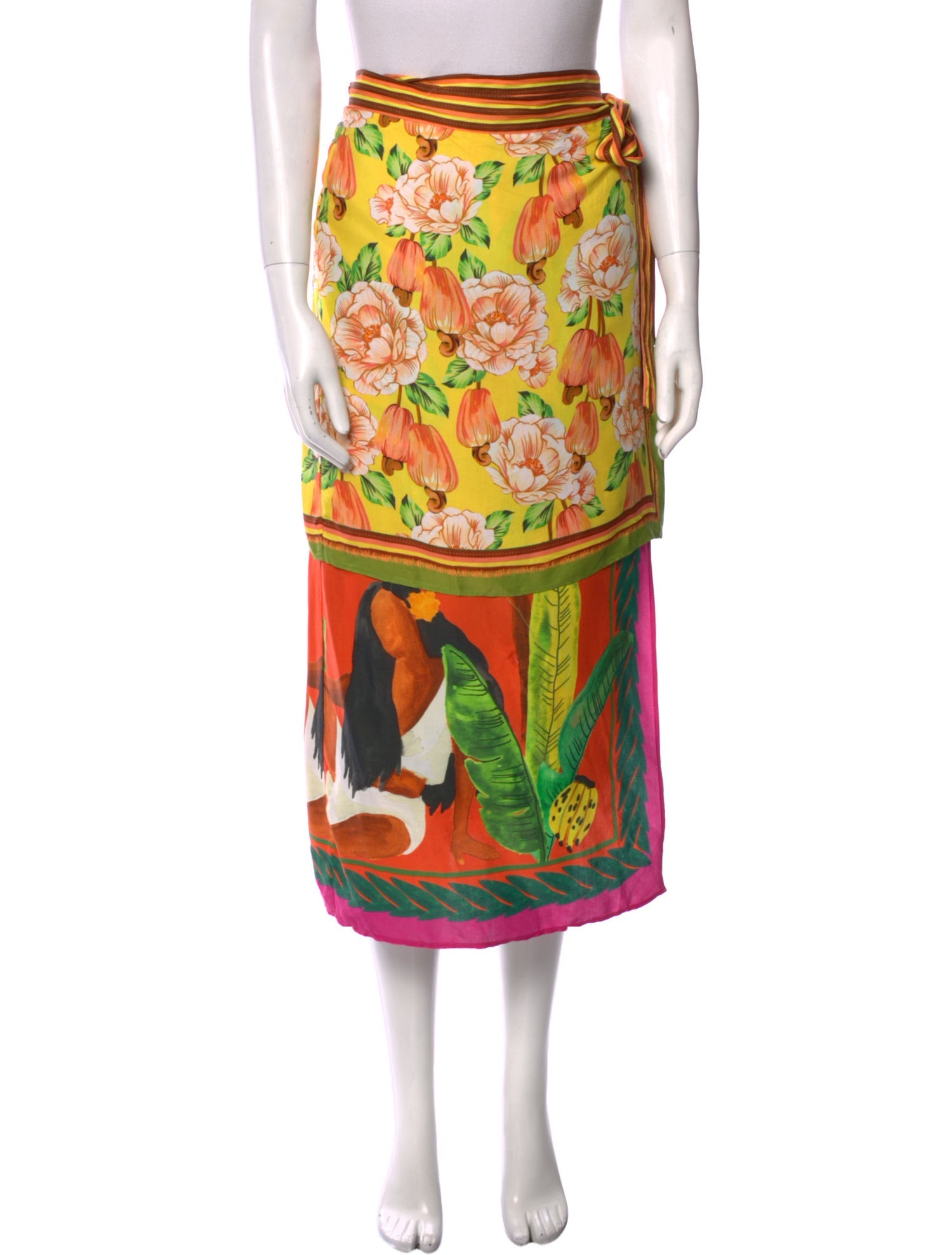 Farm Rio Floral Print Knee-Length Skirt - Neutrals Skirts, Clothing ...