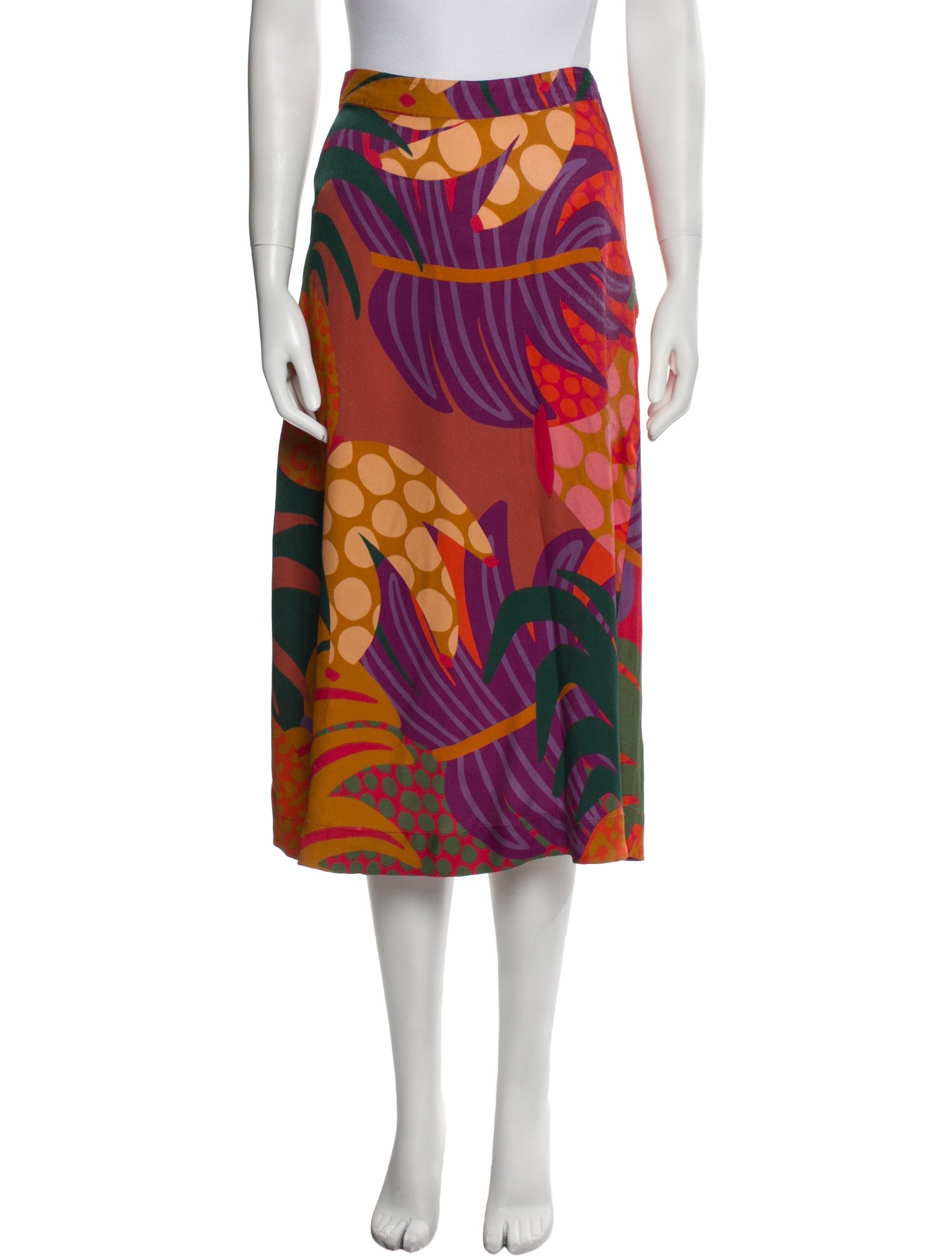 Farm Rio Printed Midi Length Skirt - Red Skirts, Clothing - WFARM58484 ...