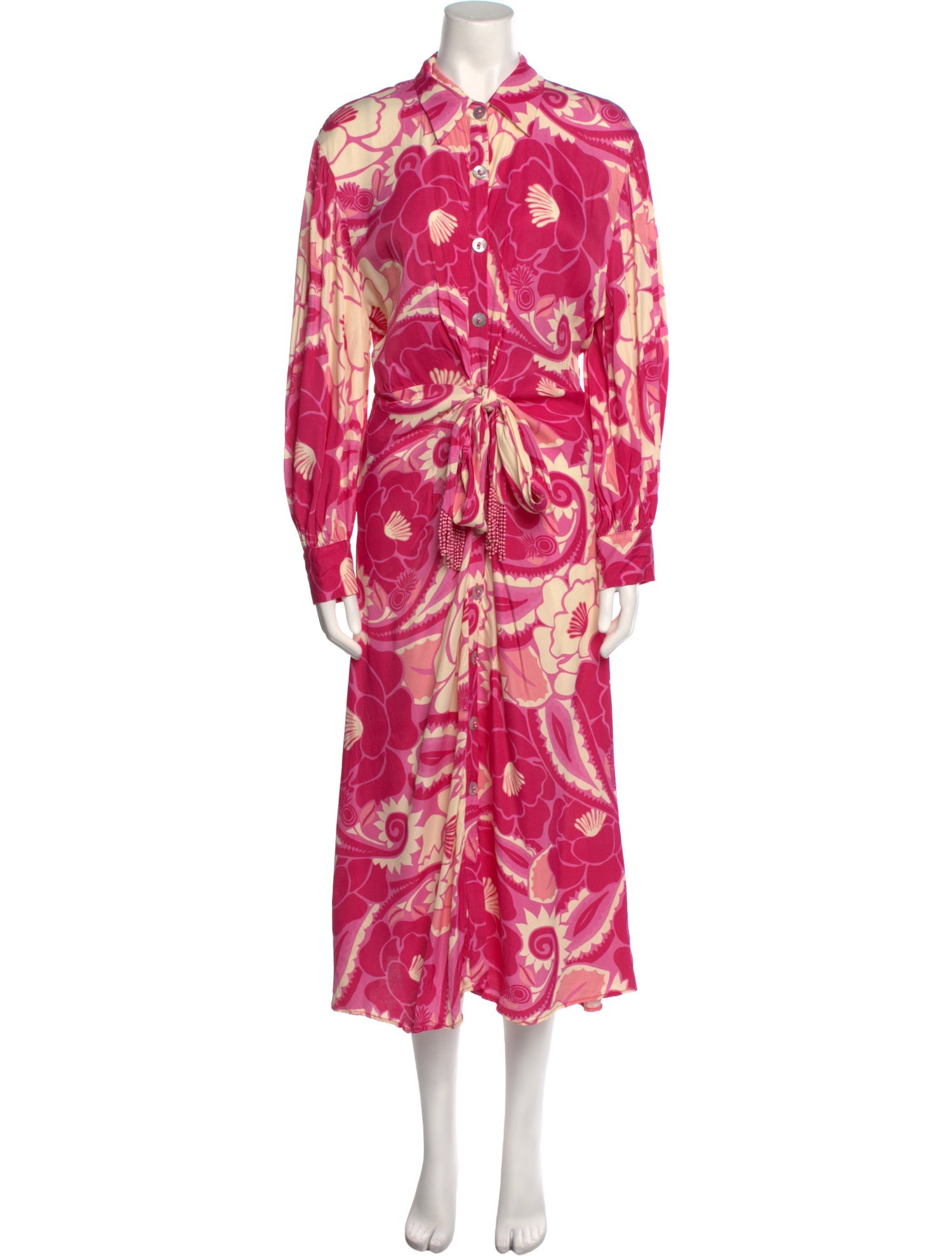 Farm Rio Floral Print Long Dress - Neutrals Dresses, Clothing ...