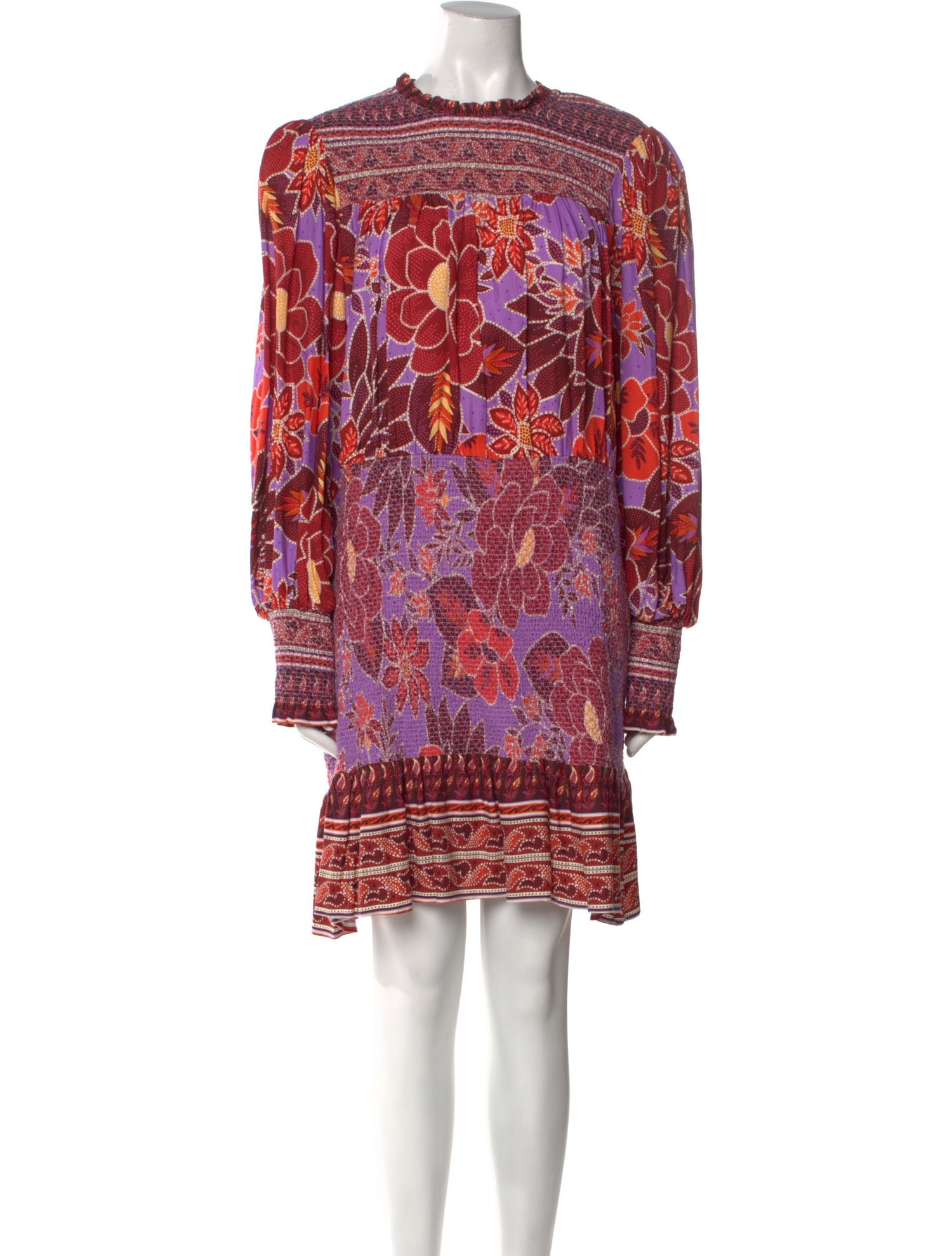 Farm Rio Printed Mini Dress - Purple Dresses, Clothing - WFARM59323 ...