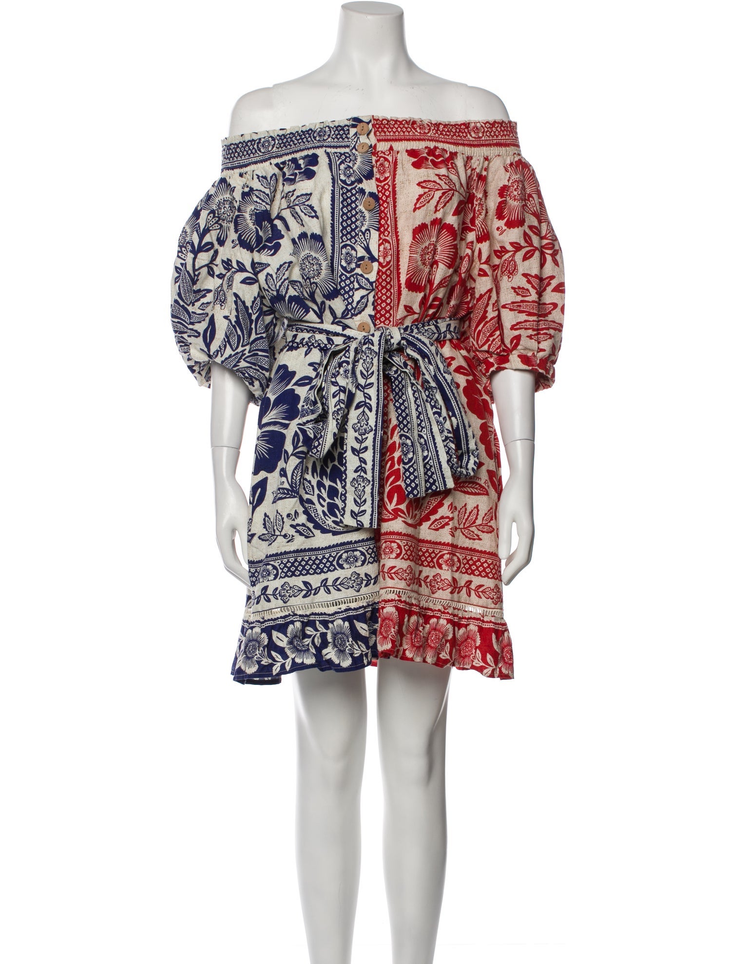 Farm Rio Printed Mini Dress - Neutrals Dresses, Clothing - WFARM60100 ...