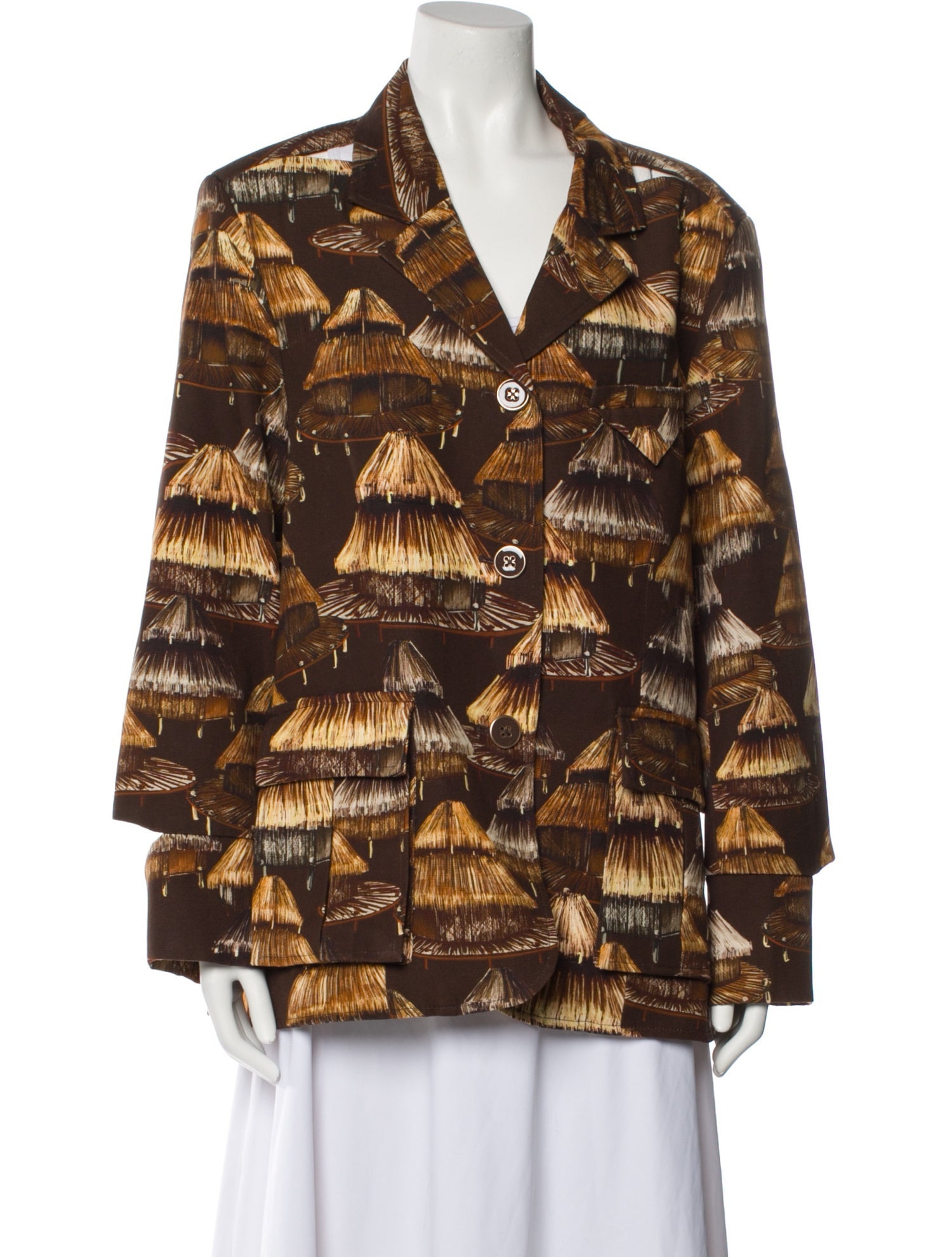 Farm Rio Printed Jacket - Brown Jackets, Clothing - WFARM60677 | The ...